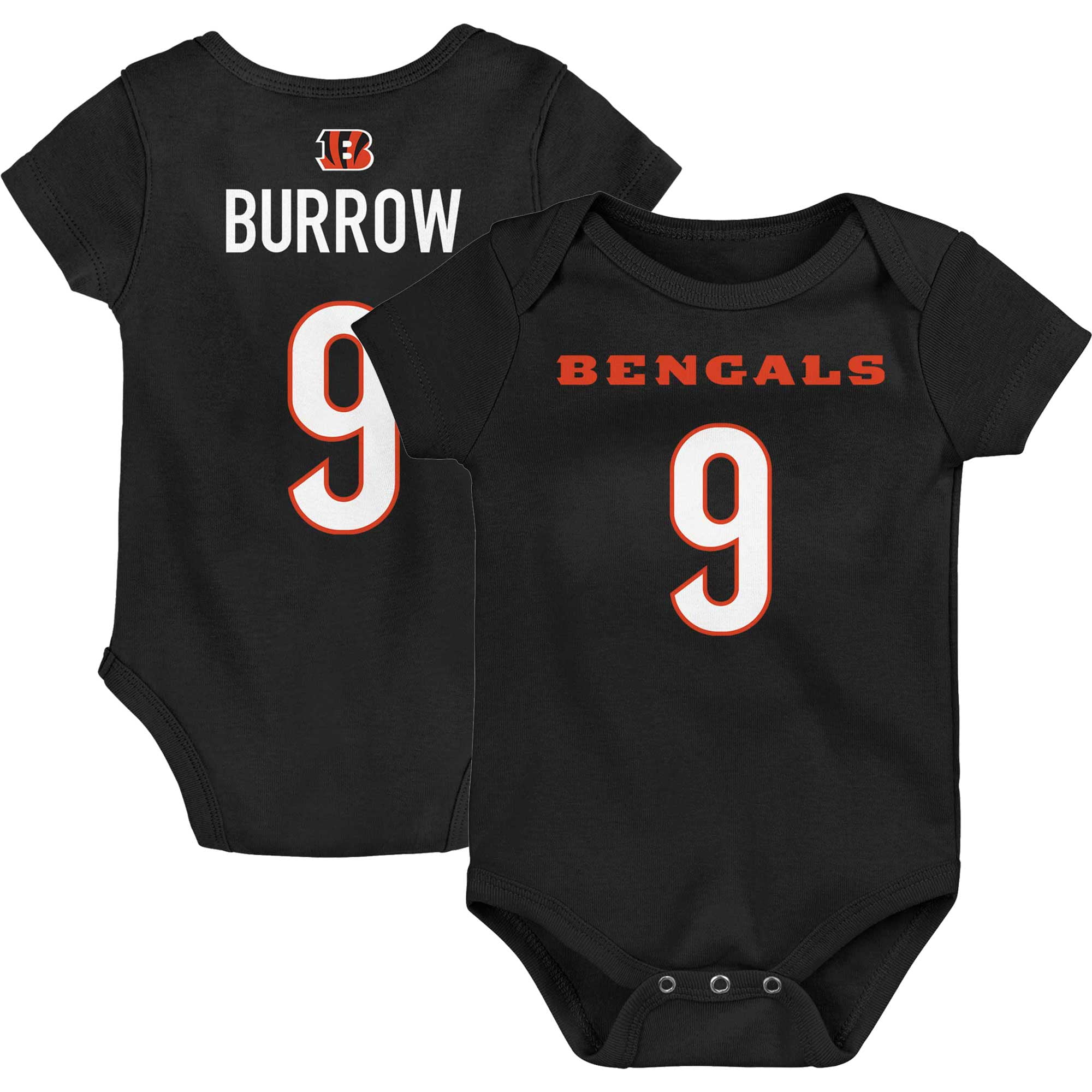 Infant Joe Burrow Black Cincinnati Bengals Mainliner Player Name ...