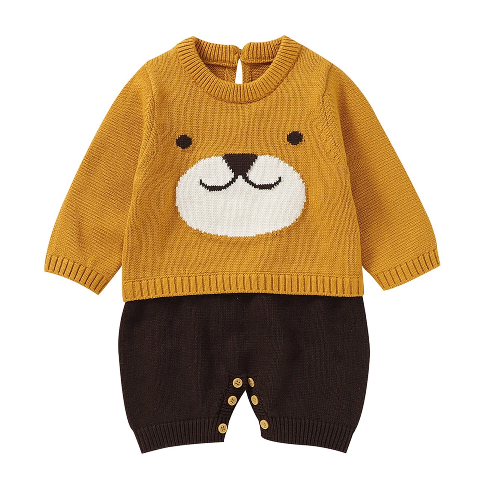 Long-Sleeved Cute Teddy Bear Cartoon Sweater Knitting Conjoined Ha ...