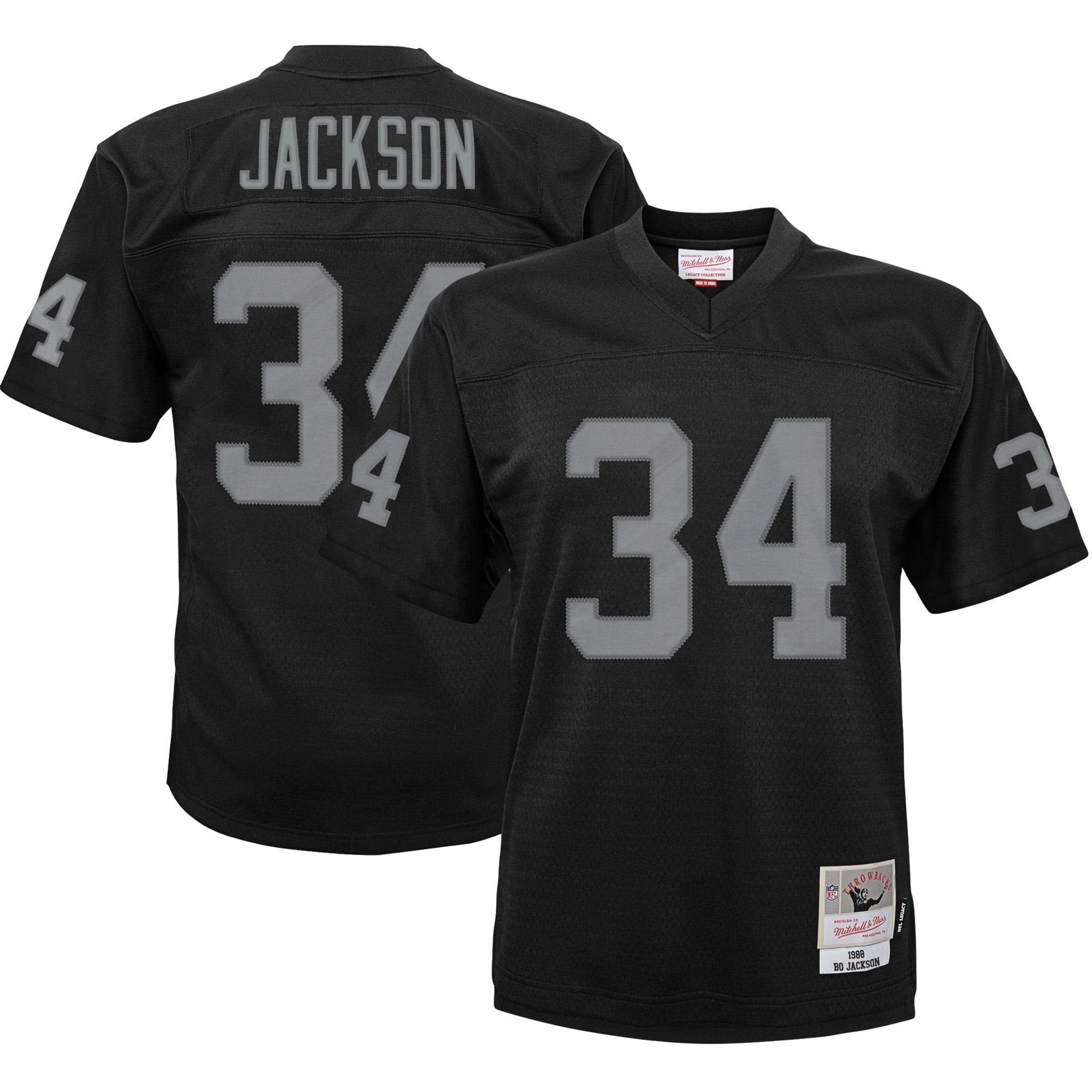 Infant Mitchell & Ness Bo Jackson Black Las Vegas Raiders 1988 Retired ...