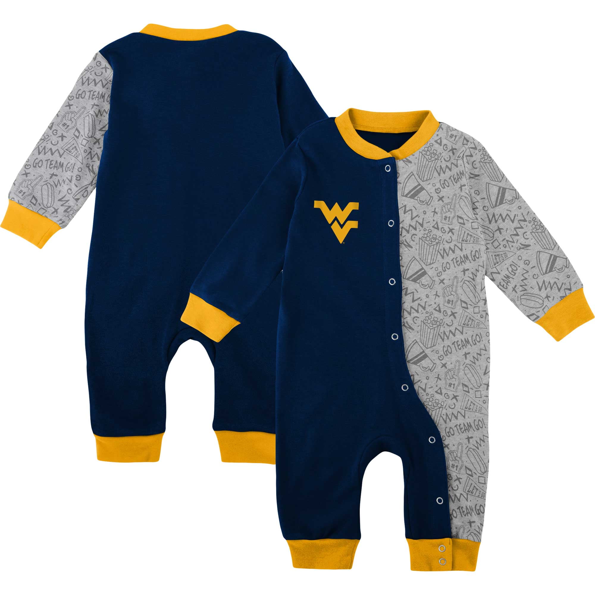 Infant Navy West Virginia Mountaineers Playbook Two-Tone Sleeper ...