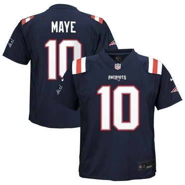 Men's Nike Drake Maye Storm Blue New England Patriots 2025 Rivalries Collection Limited Jersey ...