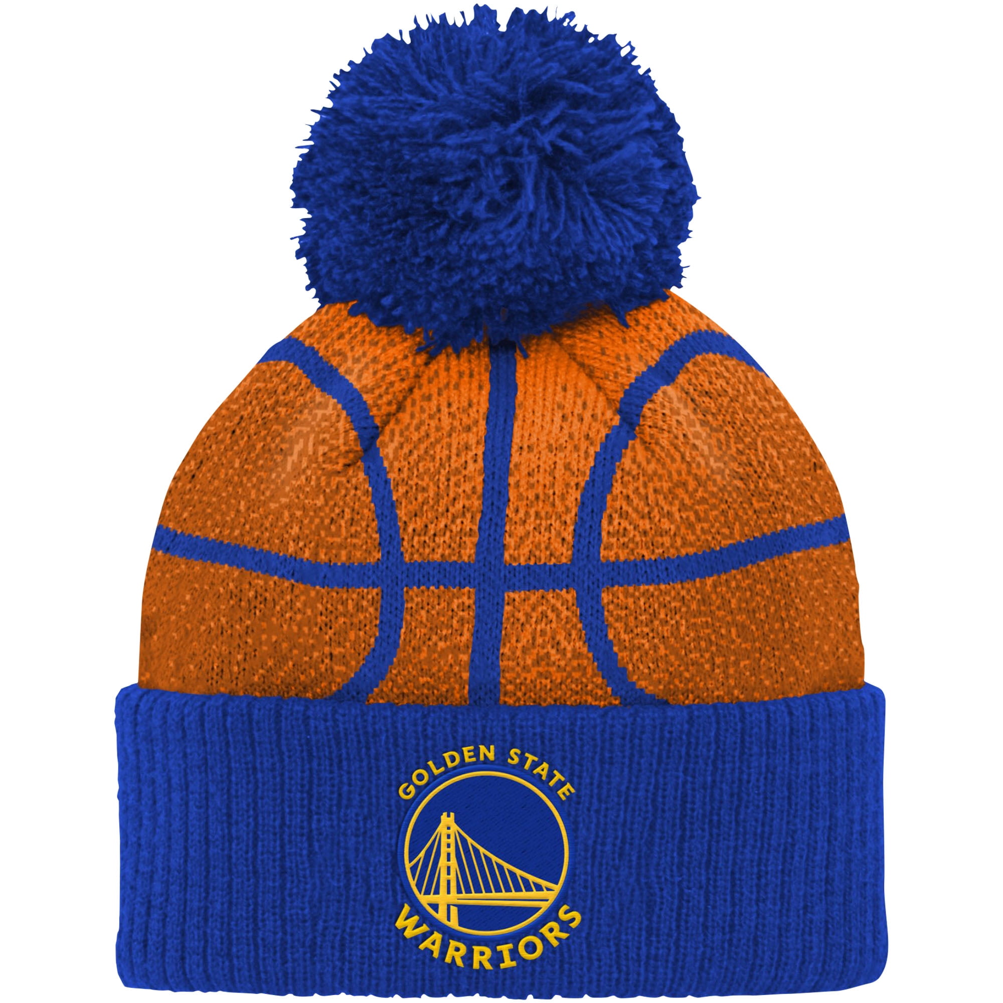 Infant Royal Golden State Warriors Basketball Head Cuffed Knit Hat with Pom - Walmart.com