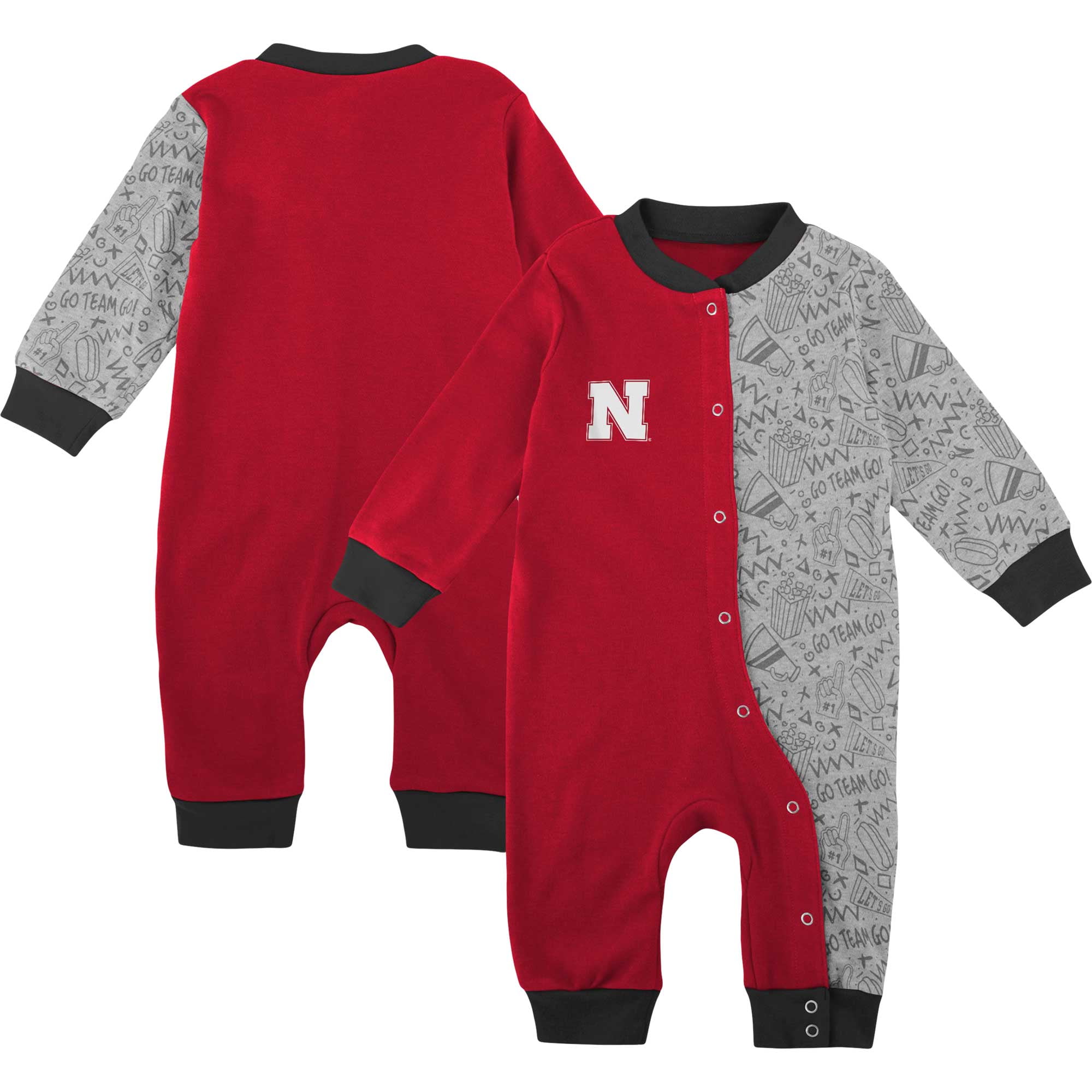 Infant Scarlet Nebraska Huskers Playbook Two-Tone Sleeper - Walmart.com