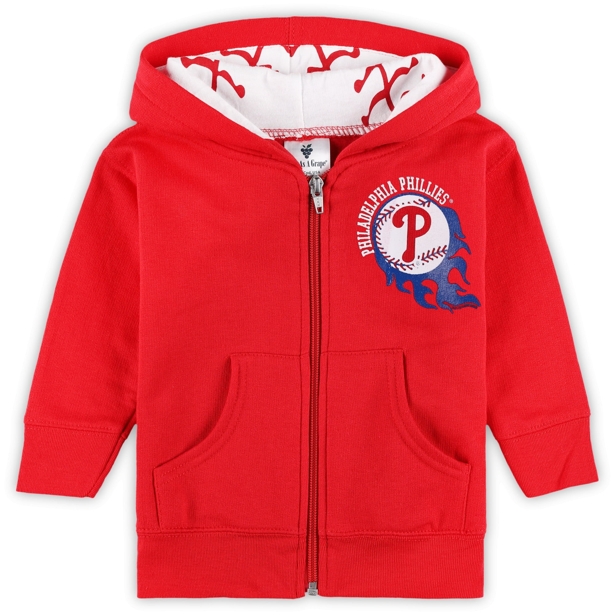 Infant Soft as a Grape Red Philadelphia Phillies Baseball Full-Zip ...