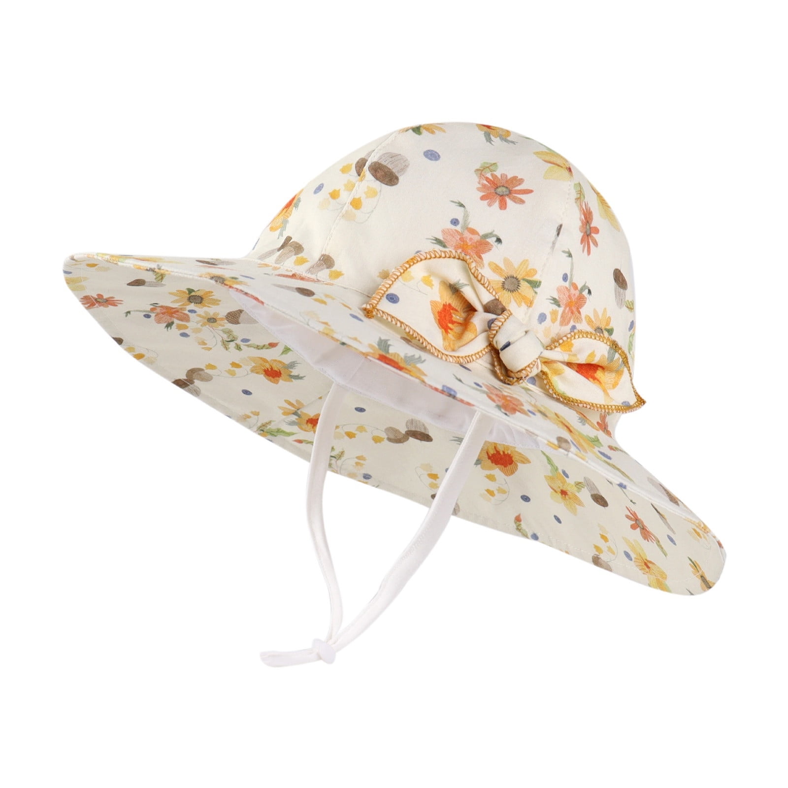 Infant Sun Hat Floral Sun Hat With Upf 50+ Outdoor Adjustable With Wide ...