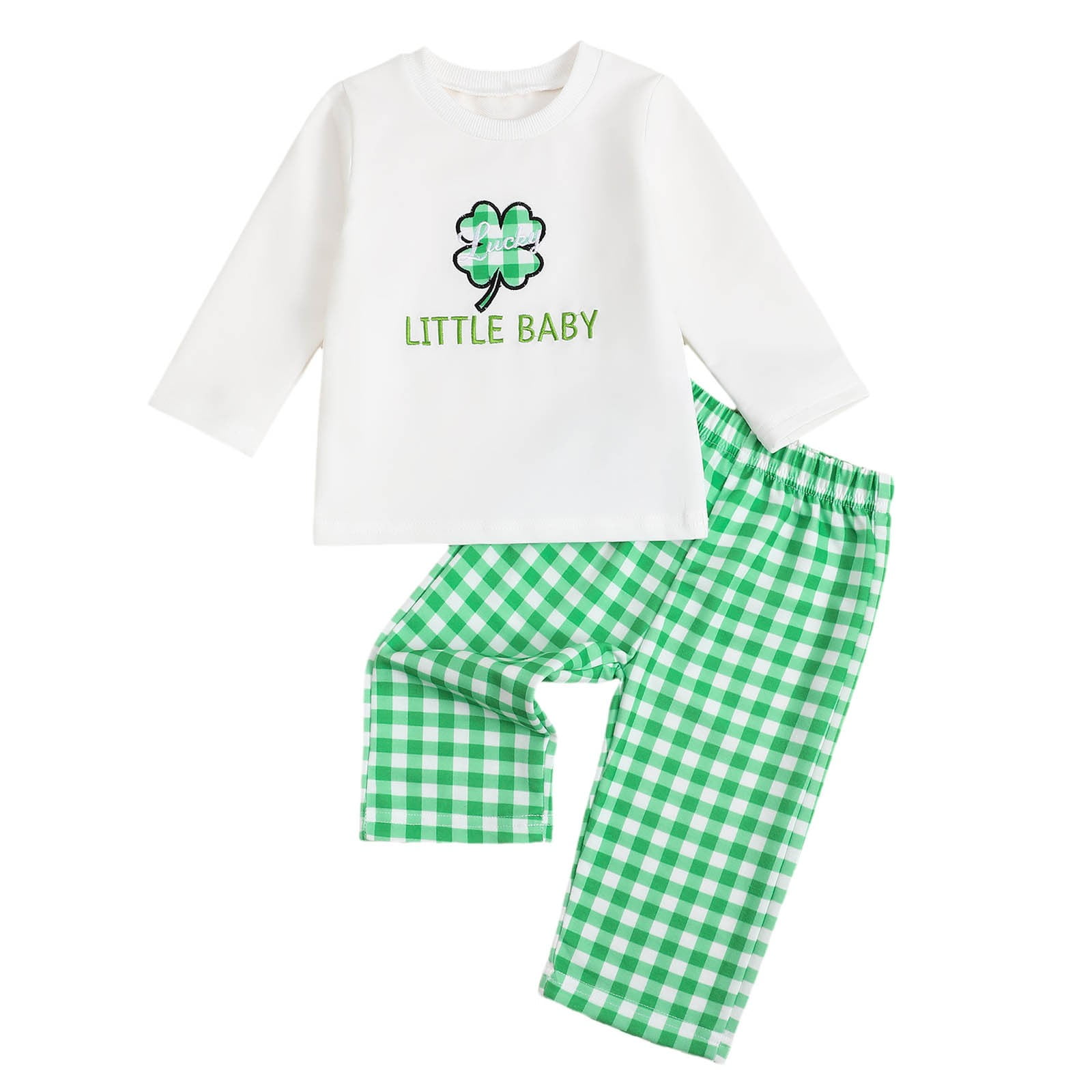 Infant Toddler Baby Girl St. Patrick's Day Outfit Long Sleeve Four Leaf ...