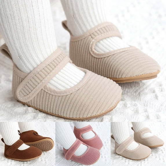 Infant Toddler Corduroy Shoes Slip-On Soft Sole Leather Pre-Walkers ...