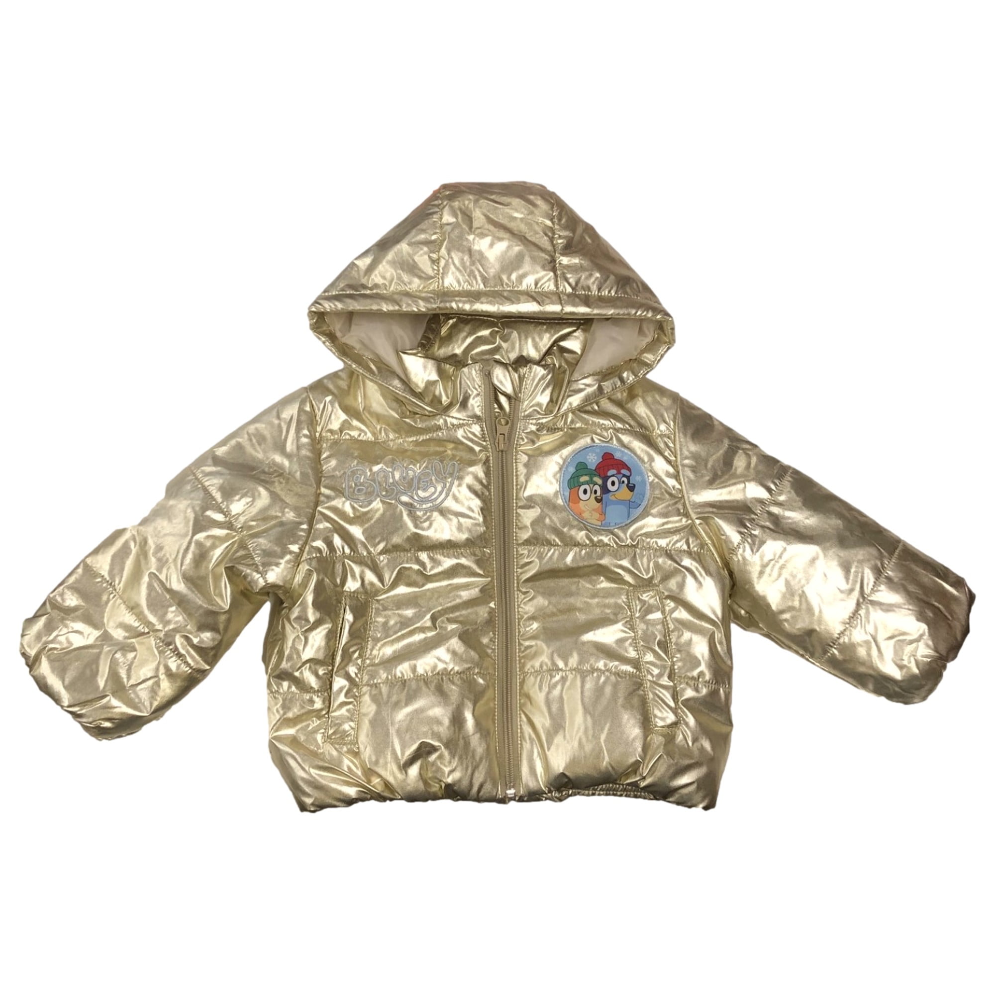 Infant & Toddler Girls Gold Bluey Hooded Ski Jacket Puffer Coat 12m ...