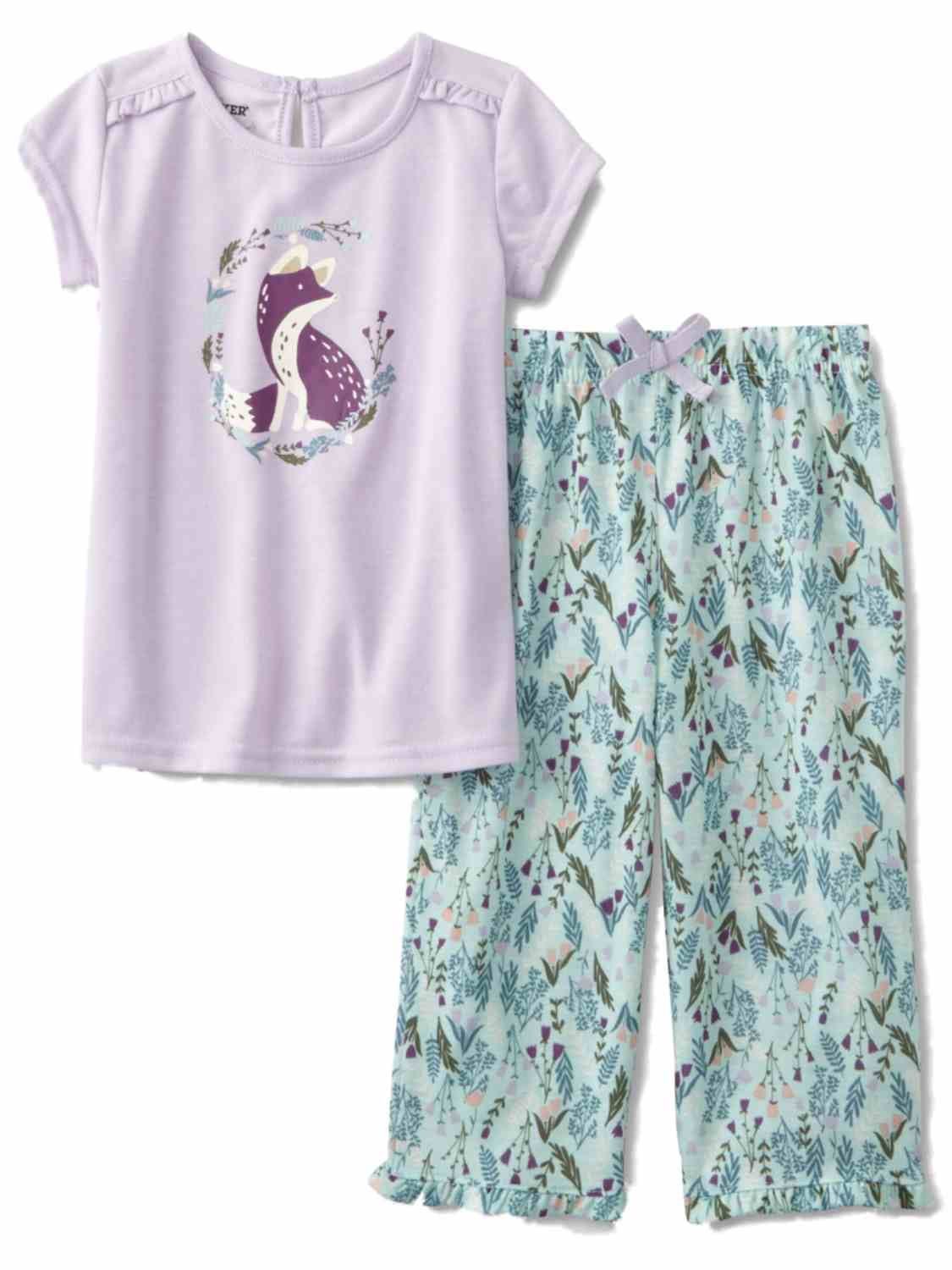 Infant & Toddler Girls Purple & Blue Fox Pajamas Lightweight Sleep Set ...