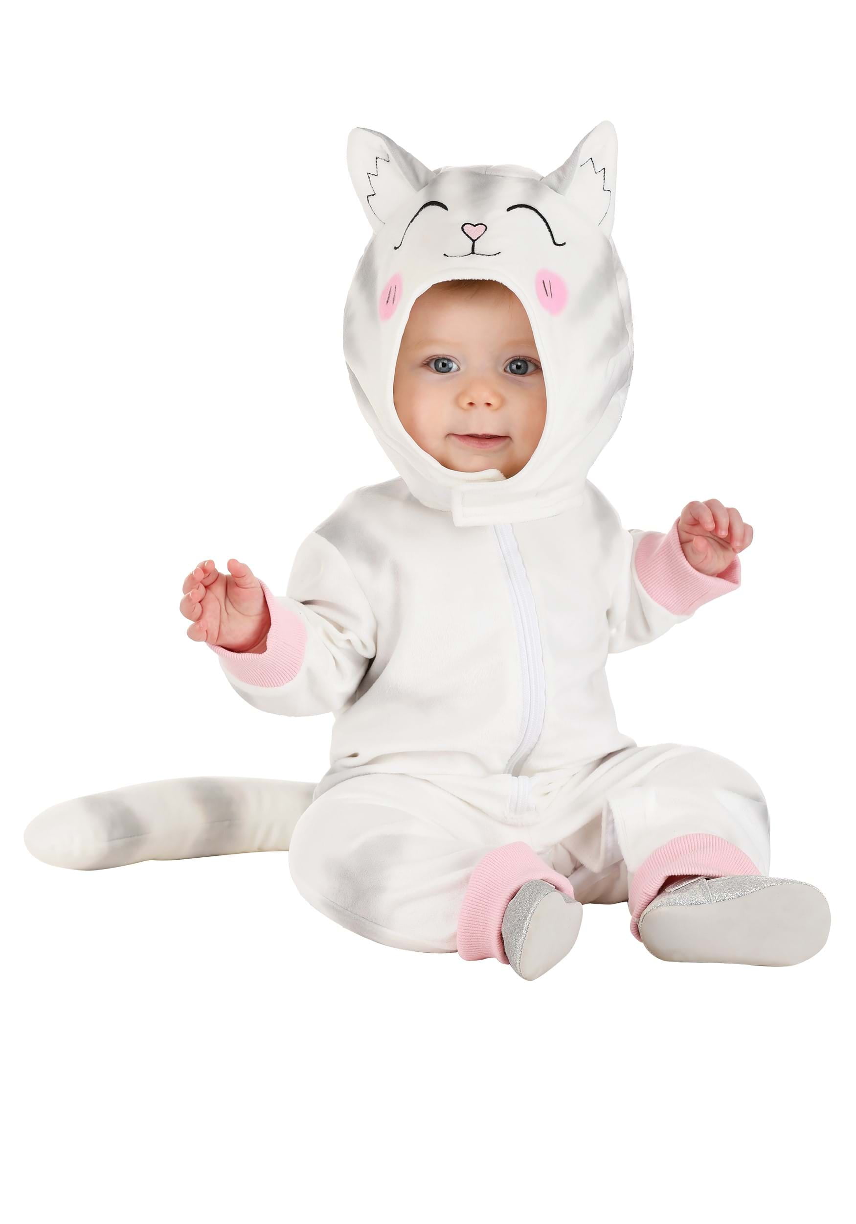 Infant White and Grey Kitty Costume - Walmart.com