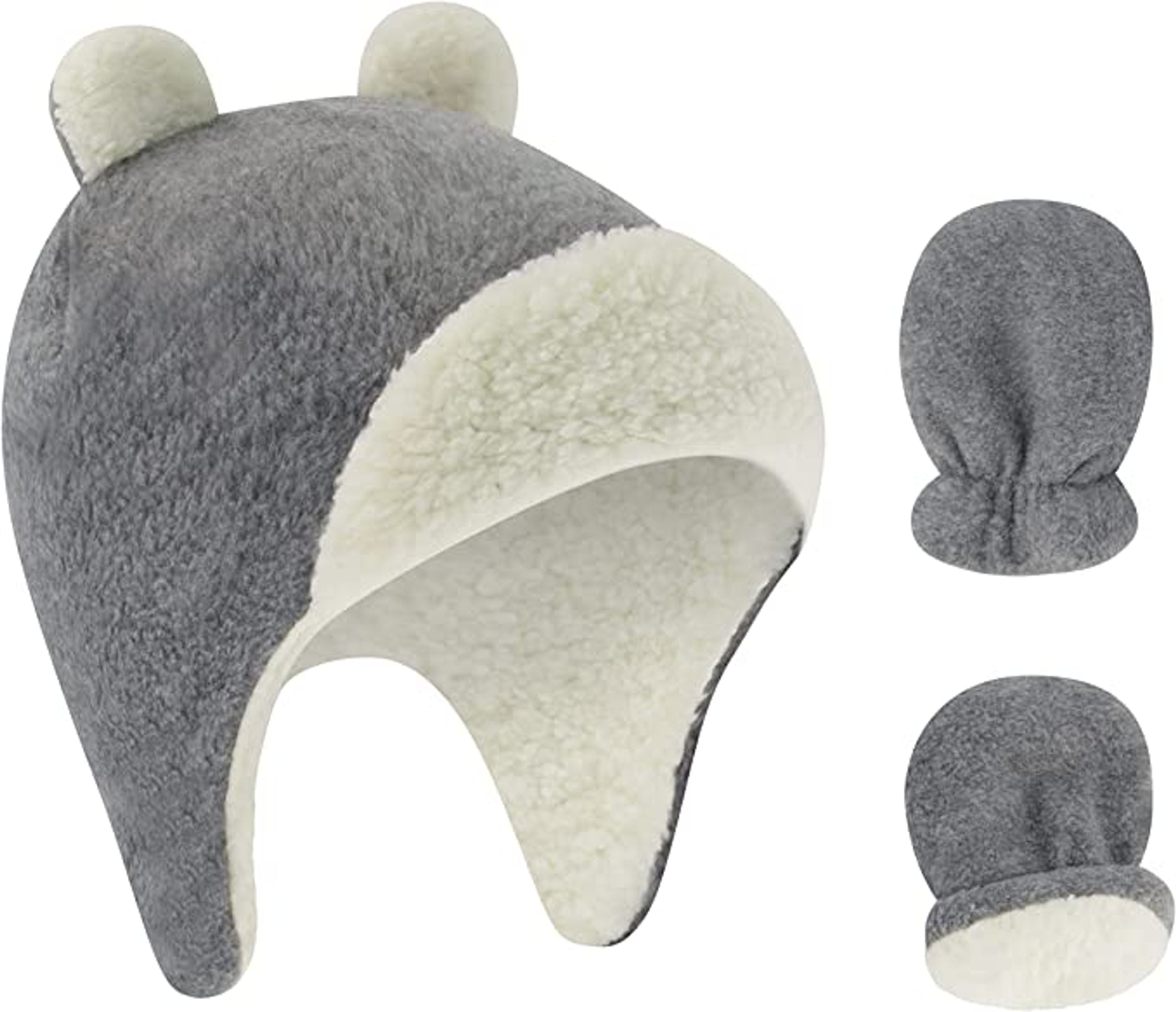 Infant Winter Hat - 0-24 Months Baby Winter Hats and Mittens Set - Baby ...