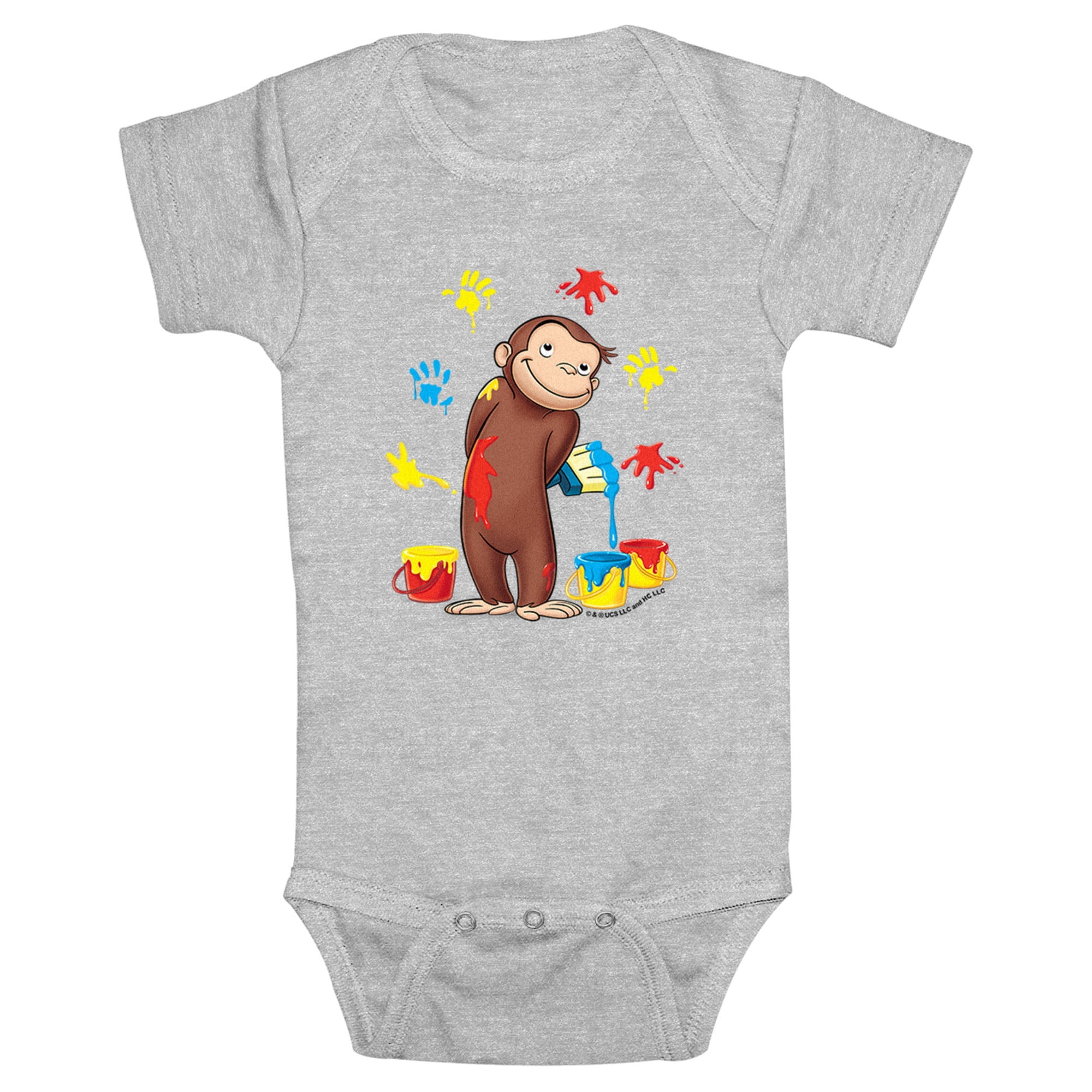 Infant's Curious George Paint Splatters Bodysuit - Walmart.com