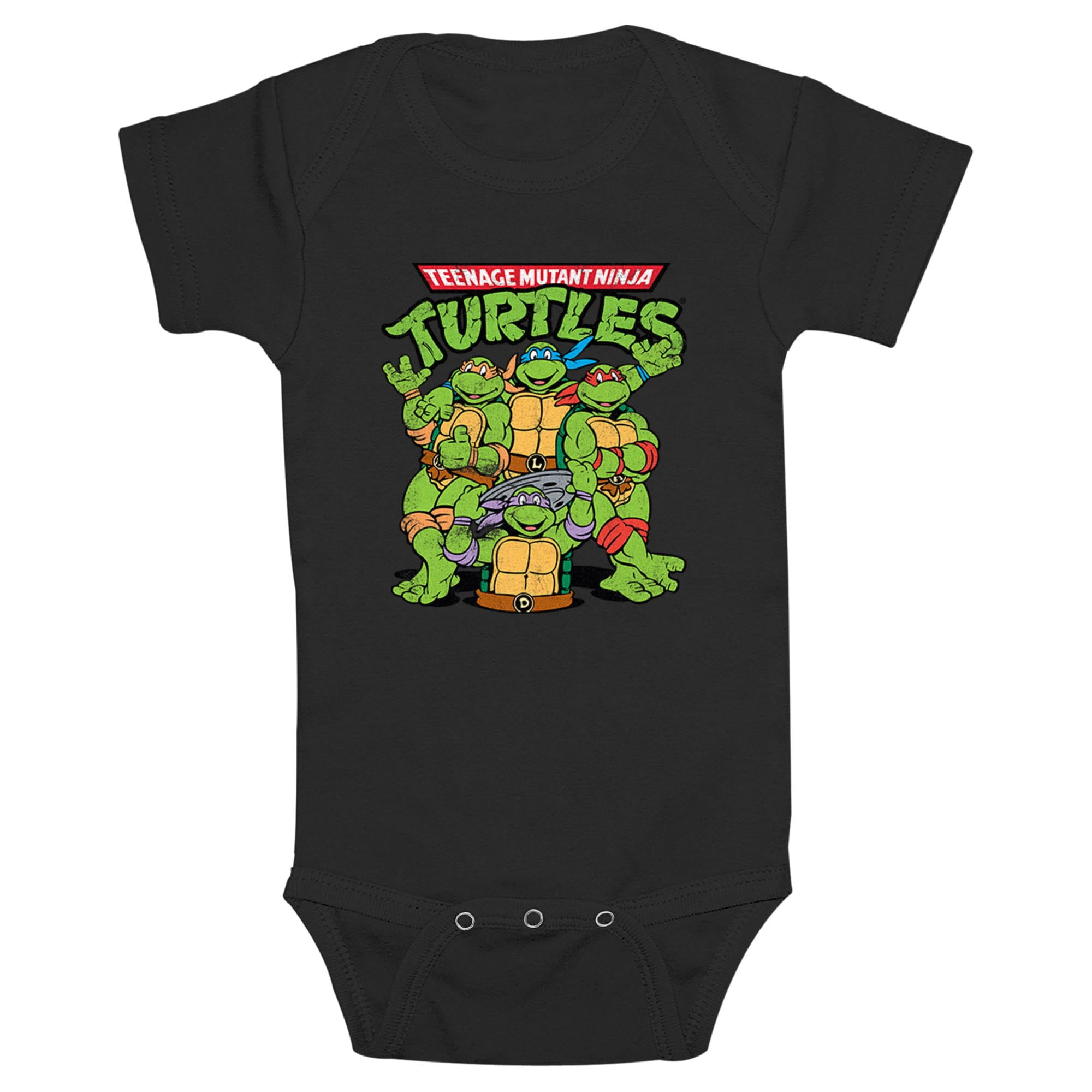 Infant's Teenage Mutant Ninja Turtles Group Shot Original Logo Bodysuit ...