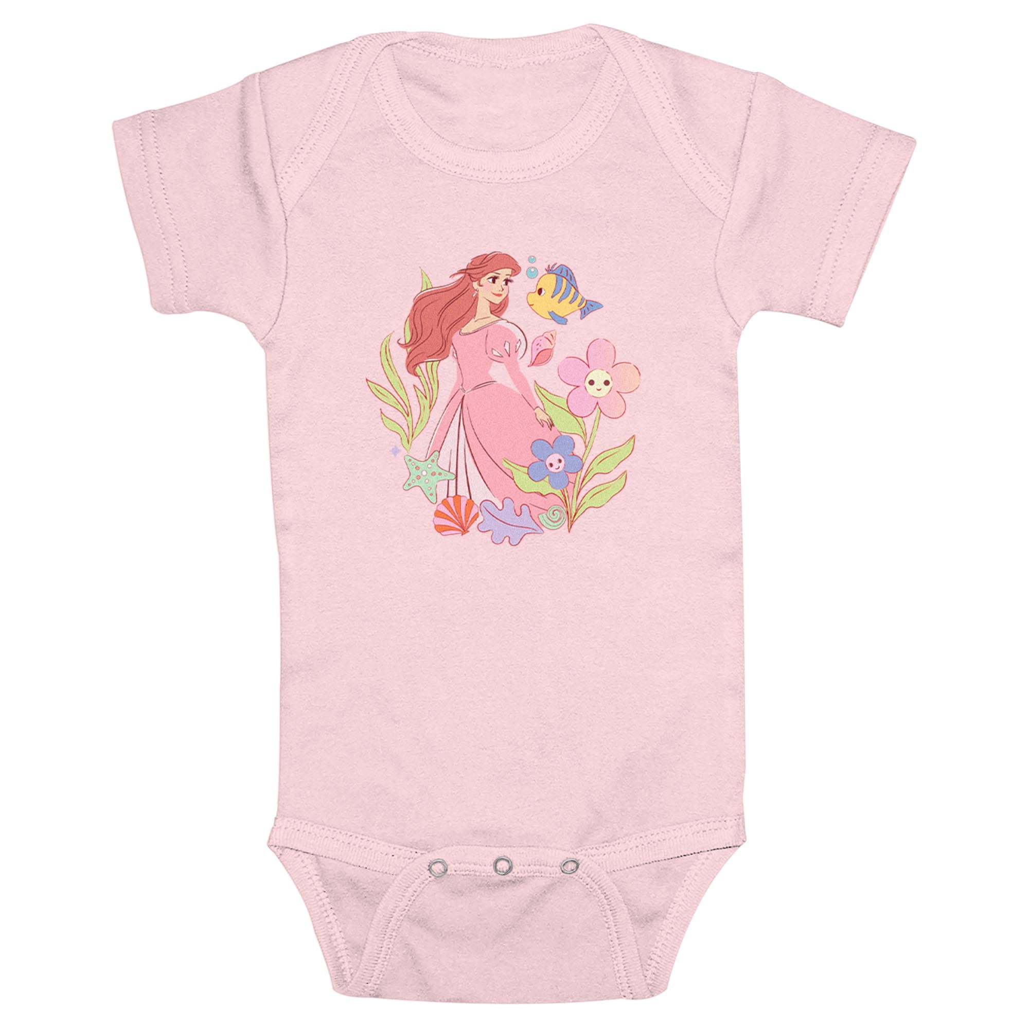 Infant's The Little Mermaid Cute Ariel and Flounder Bodysuit - Walmart.com