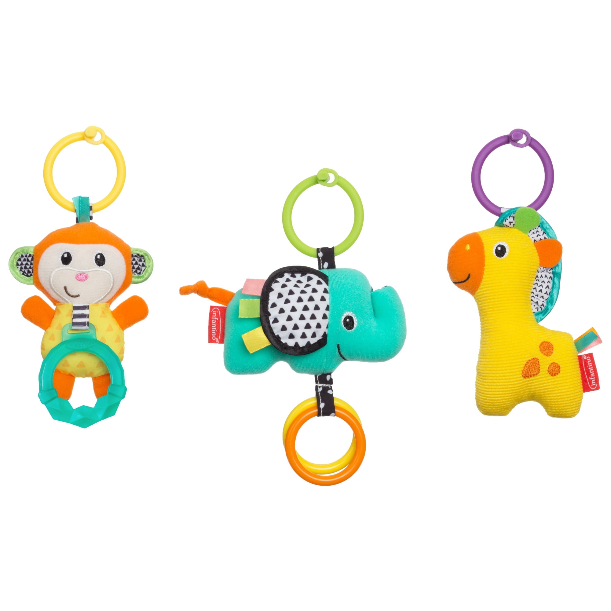 Infantino Tag Along Safari Travel Pals, Hanging Linking Toy, 0-12 ...