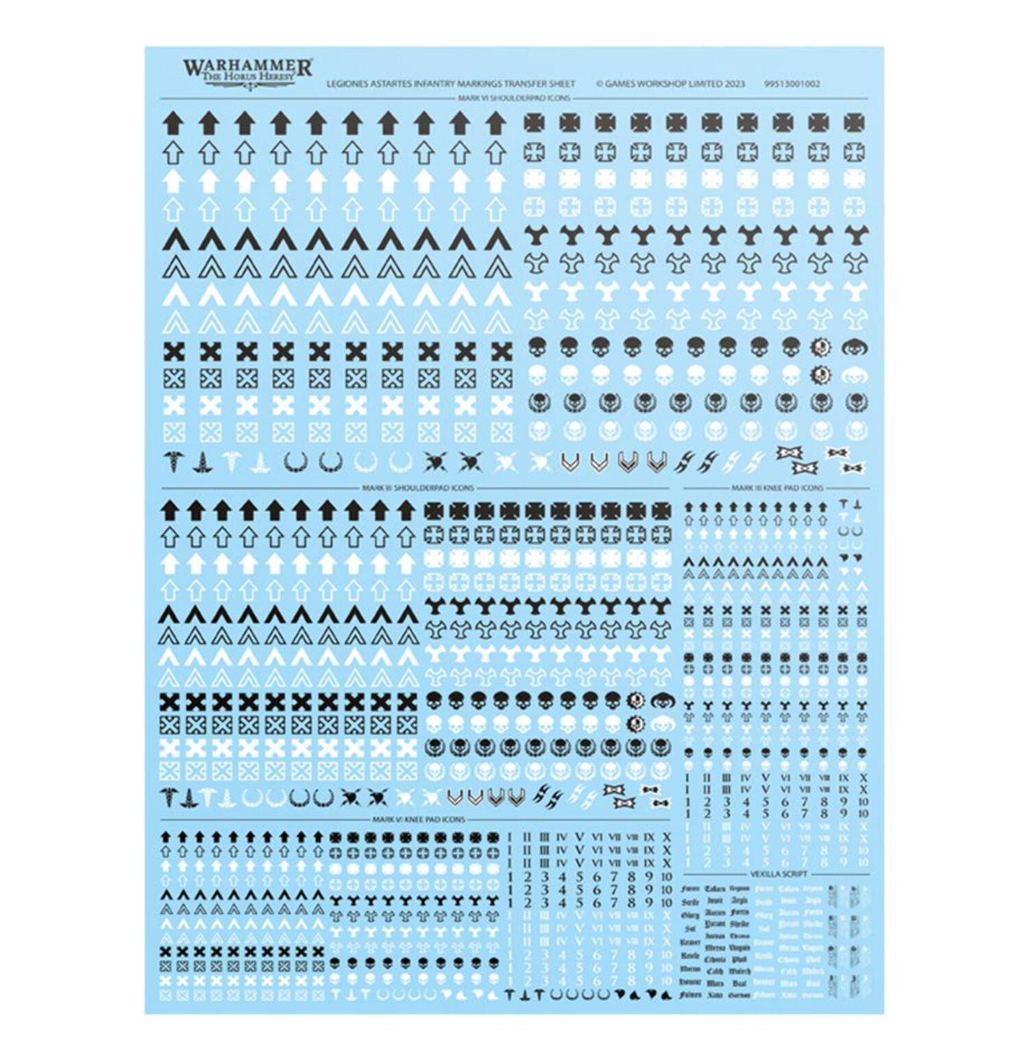 Infantry Markings Transfer Sheet Legiones Astartes Warhammer Horus ...