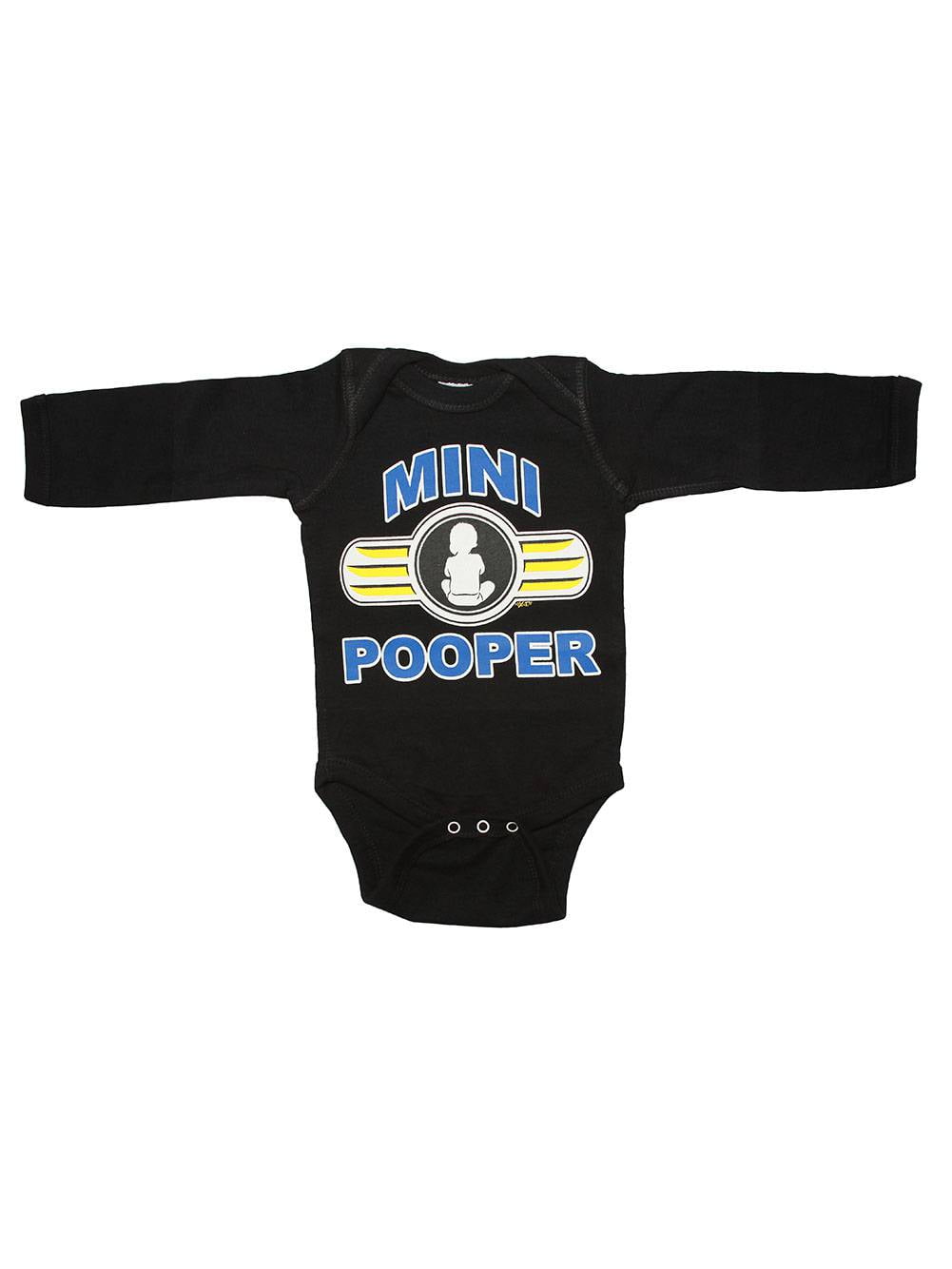 Infants "Mini Pooper" Long-Sleeve Bodysuit - Black - 12M - Walmart.com