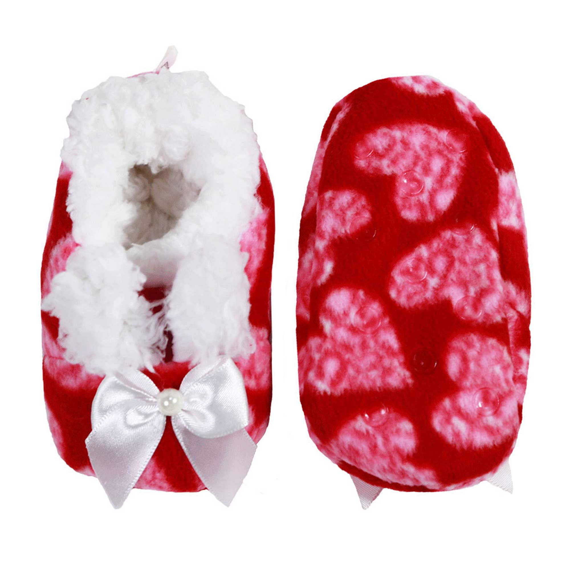 BambooMN Infant 12-24 Months, Colorful Red Hearts Booties Bunny Ears ...