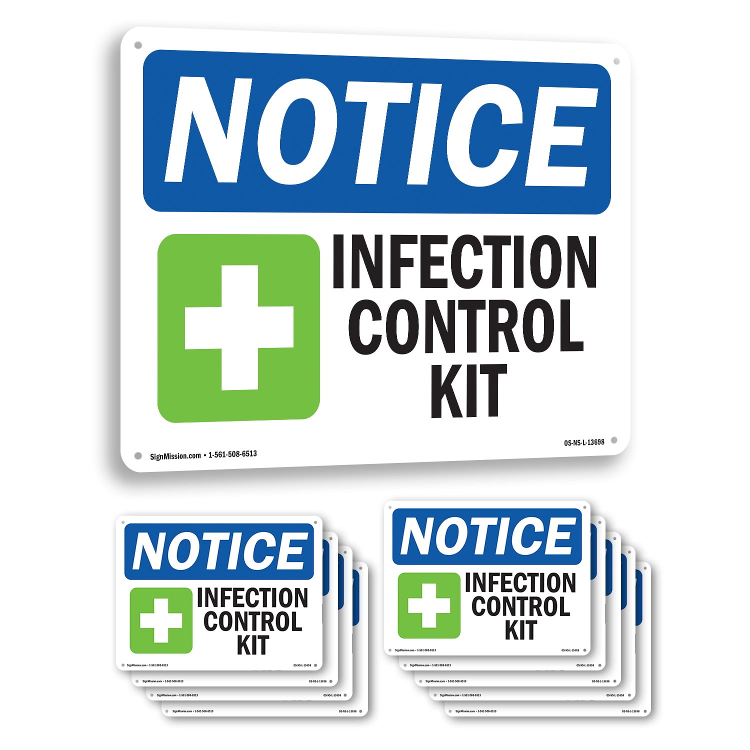Infection Control Kit OSHA Notice Aluminum Sign 18 Inch x 12 Inch - 10 ...