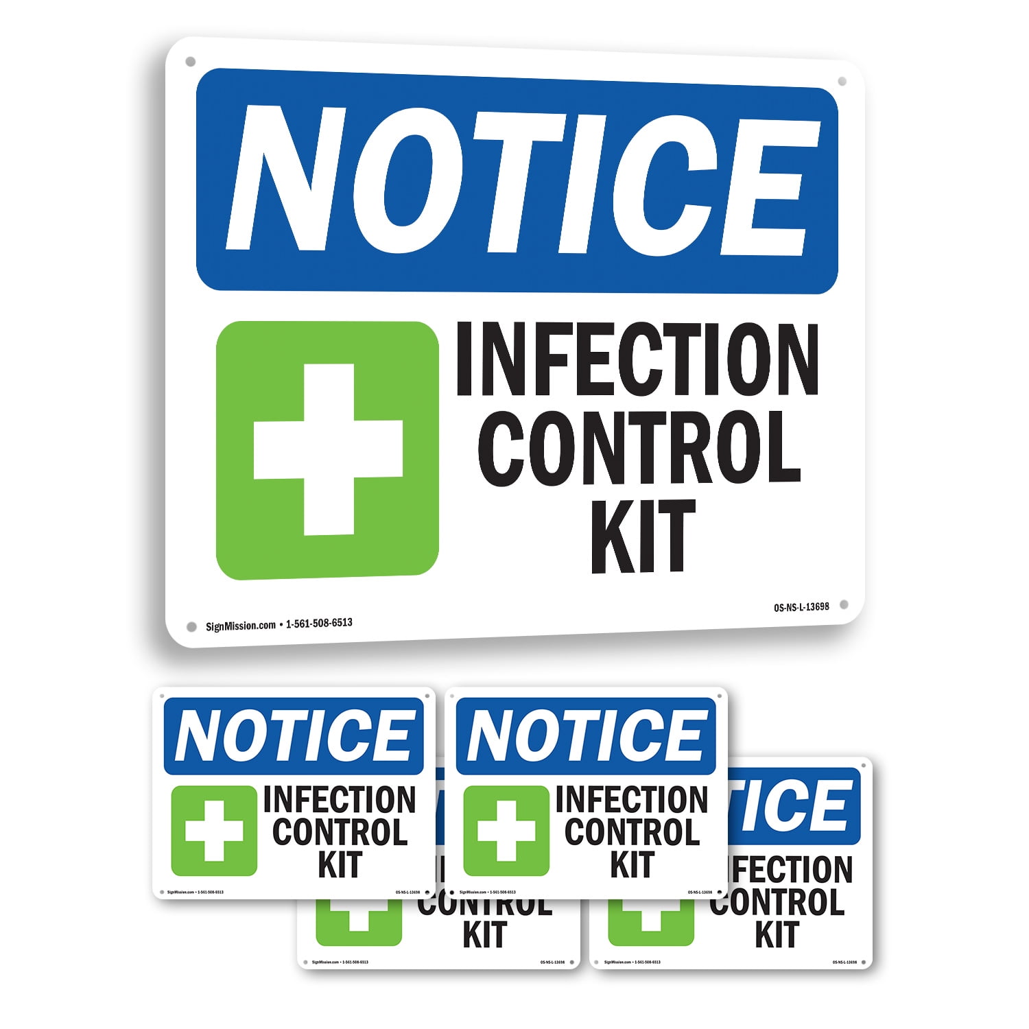 Infection Control Kit OSHA Notice Rigid Plastic Sign 24 Inch x 18 Inch ...