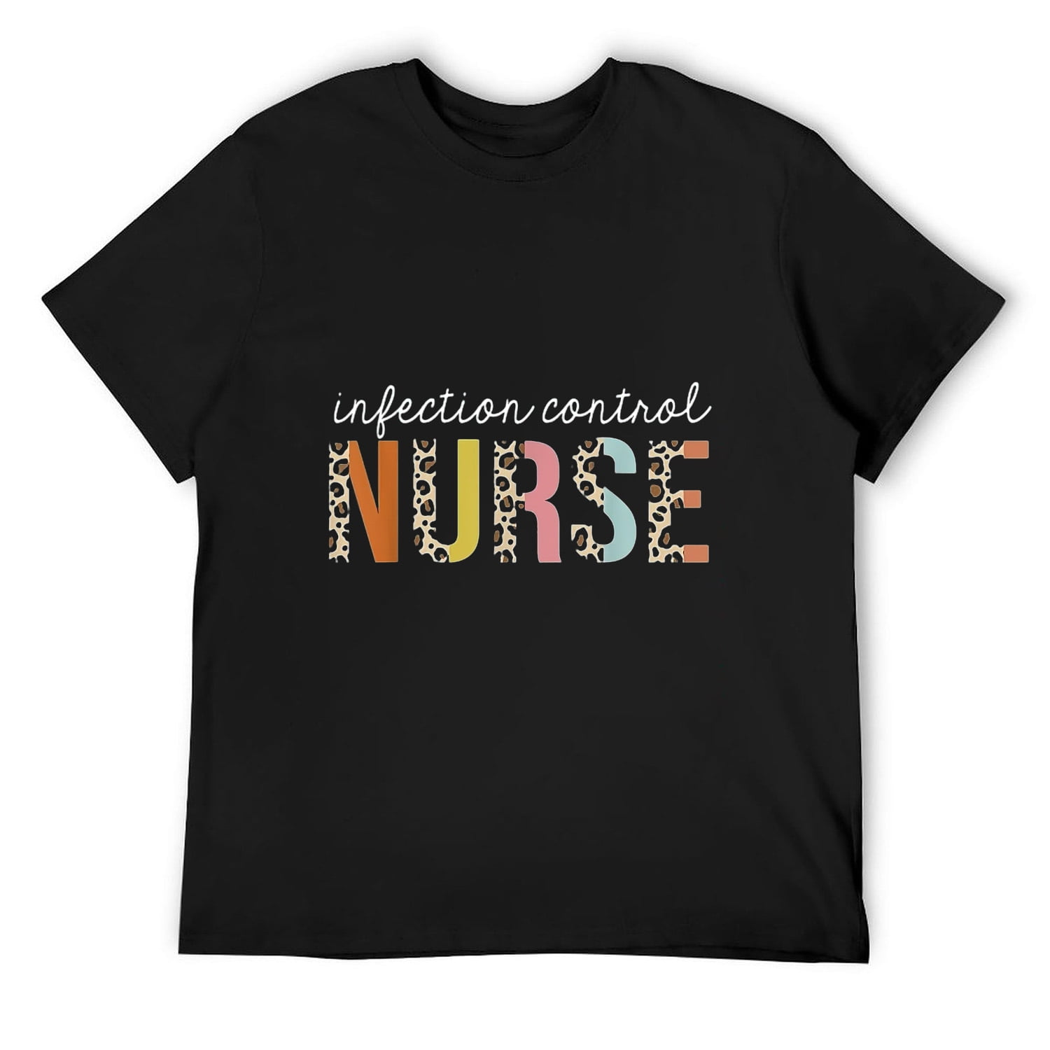 Infection Control Nurse Life Leopard Print RN Registered T-Shirt Black ...
