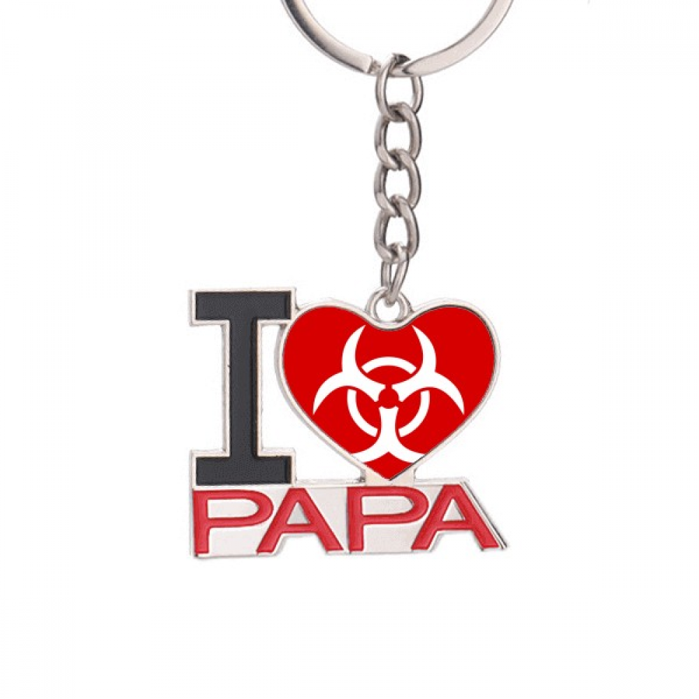 Infection Red Square Warning Mark Keychain Metal Keyring Holder Love ...