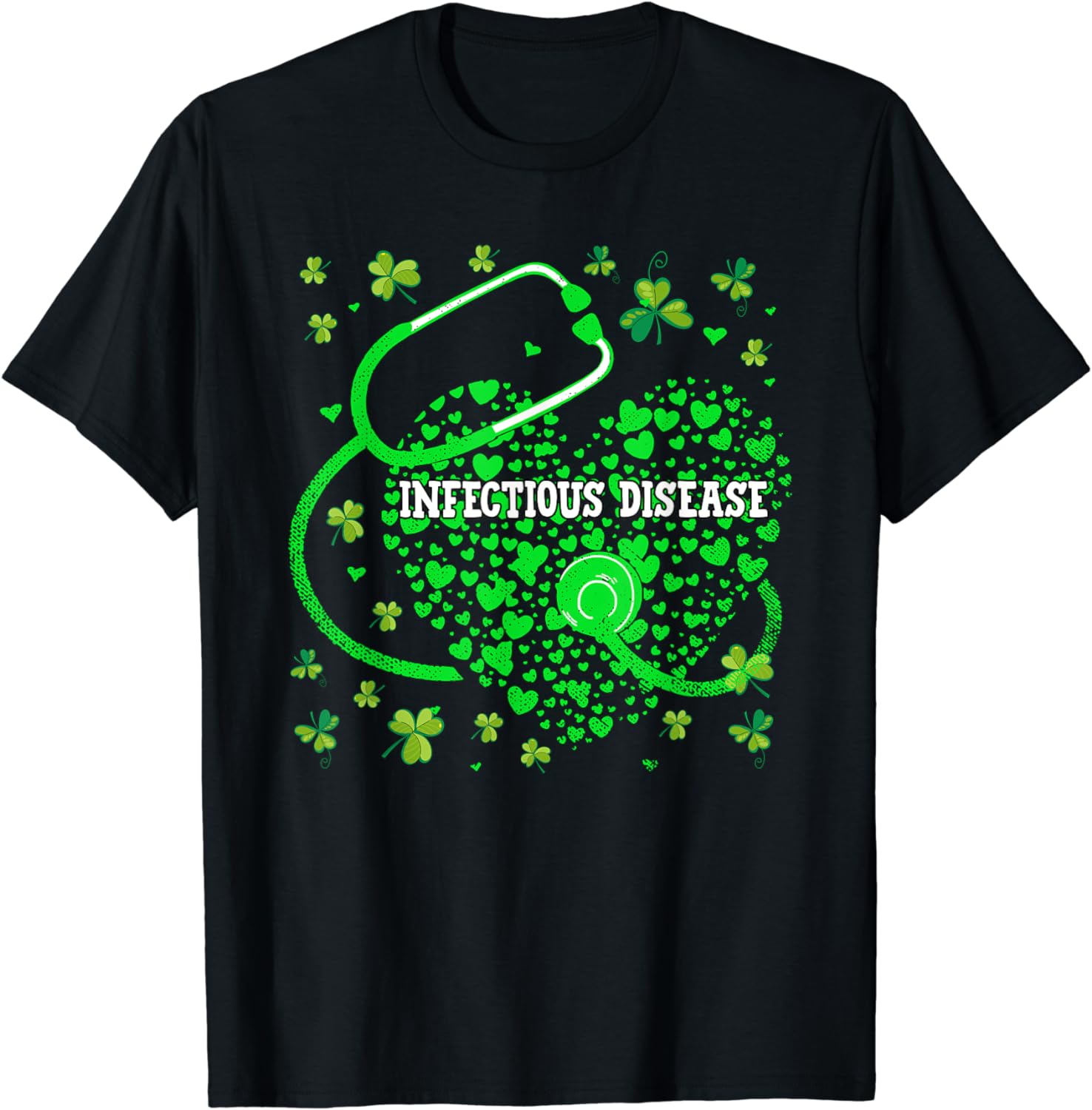 Infectious Disease Nurse Patrick Day Love Heart Stethoscope T-Shirt ...