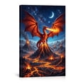 Inferno Dragon Fiery Volcano Landscape Mythical Creature For Fantasy ...