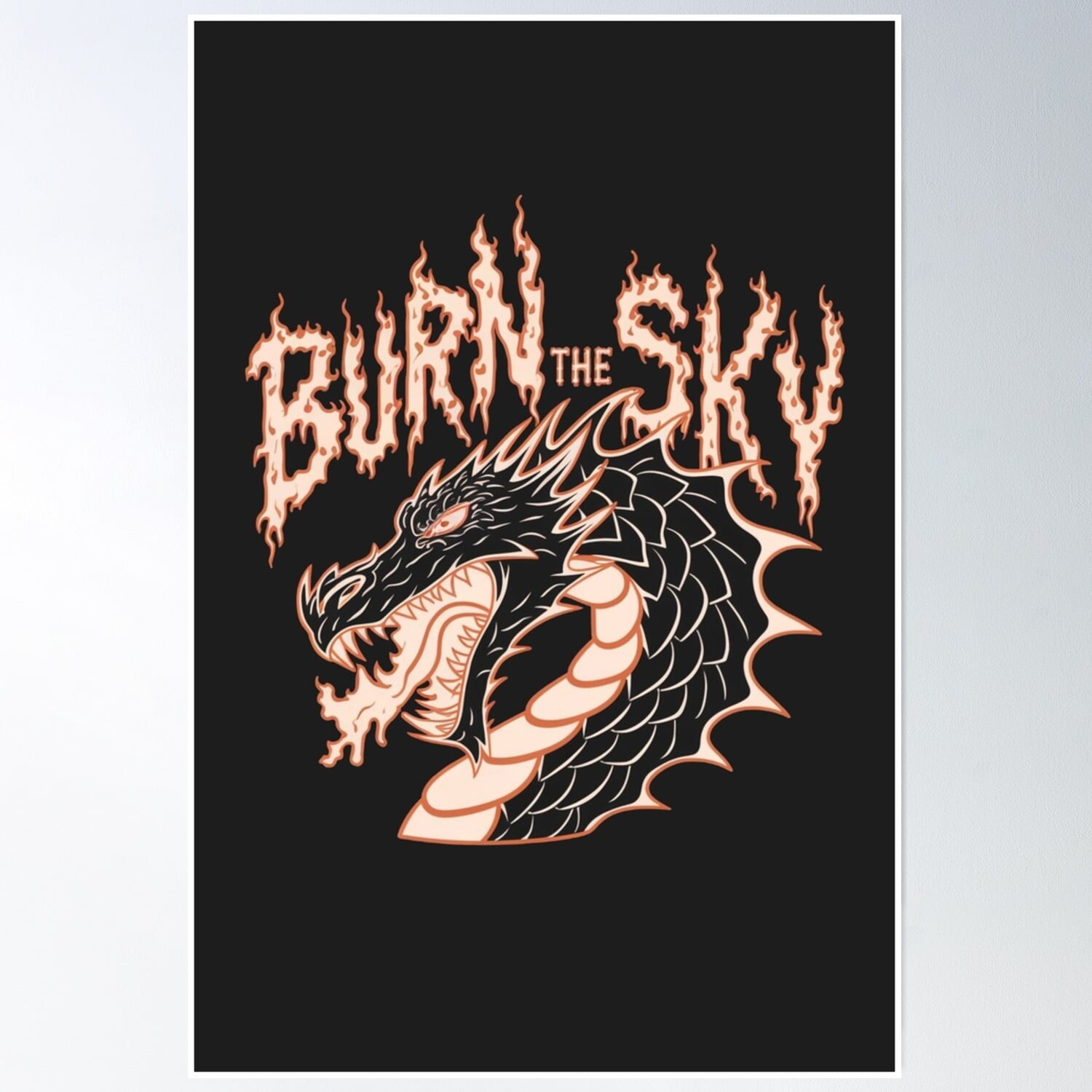 Inferno Dragon Rage Poster Wall Art, Modern Wall Decor, 8x12 UNFRAMED ...