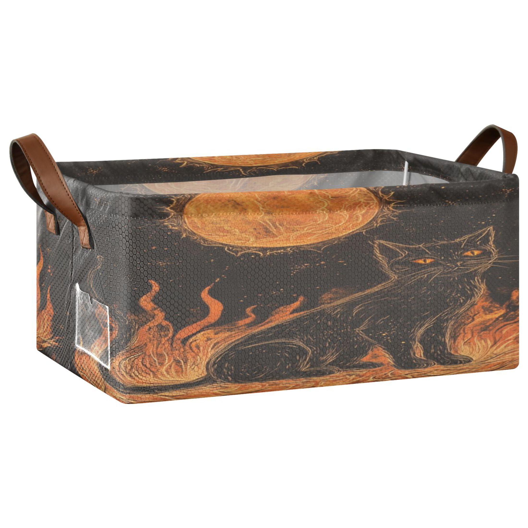 Inferno Feline Illuminated Folio Storage Basket Soccer Plaid Fabric ...