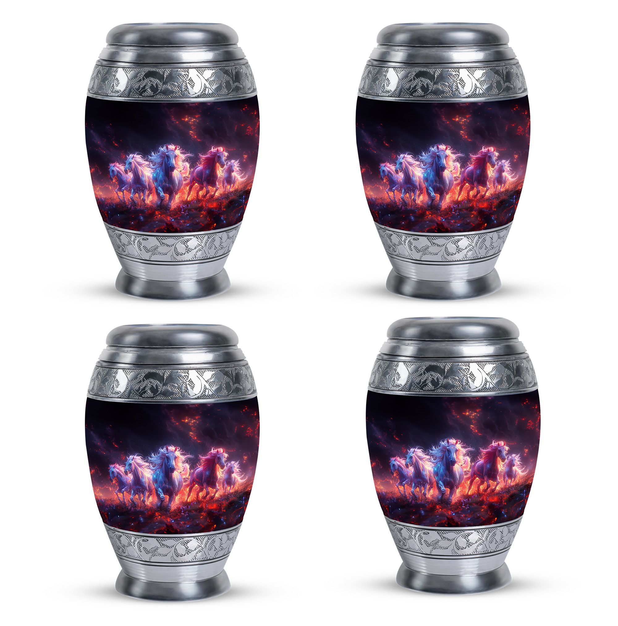 Inferno Spirits Set Of 4 - 3 Inch Urn, Keepsake Urns, Deep Orange ...