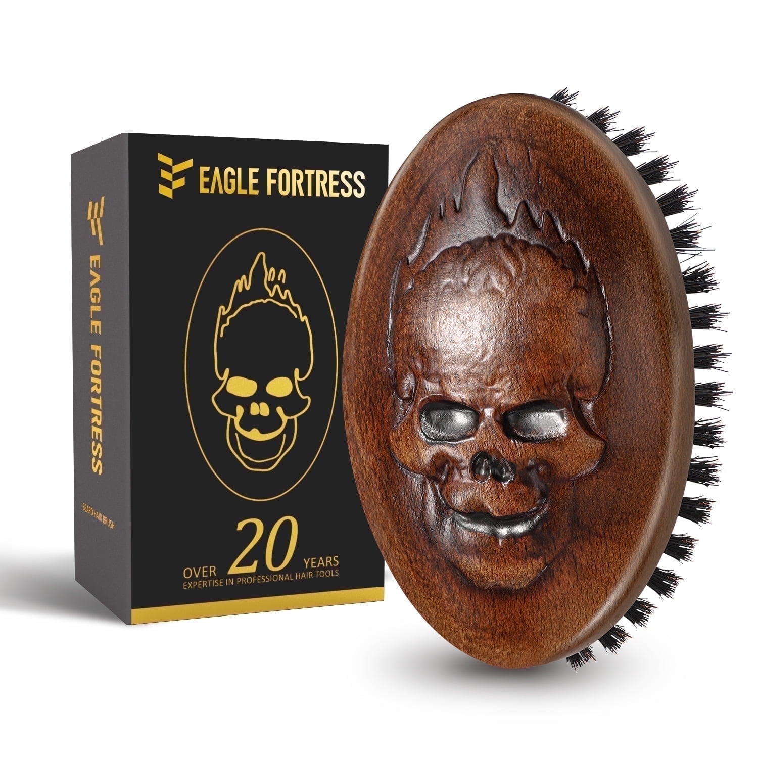 Inferno Styler by EAGLE FORTRESS 100% Boar Bristle Beard Hair Brush for ...