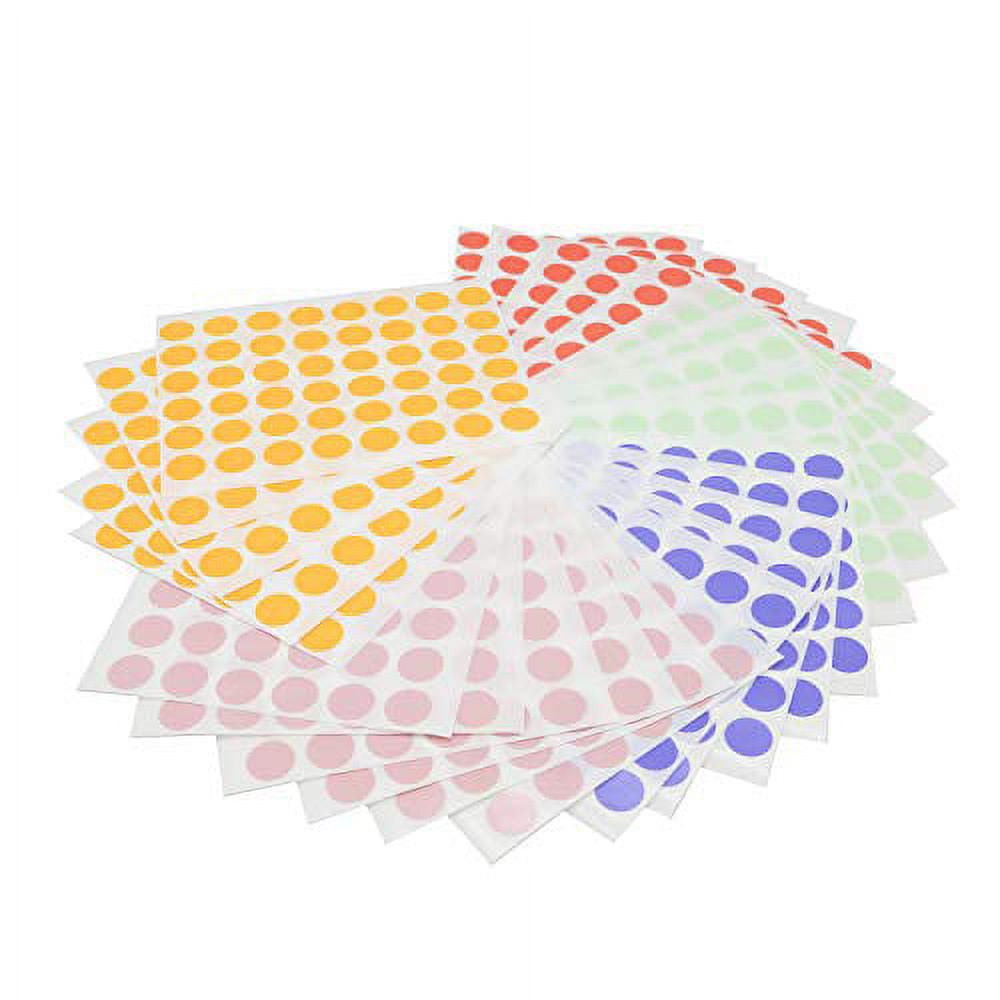 Infi-Touch 1/2 Inch Color Coded Dot Label Sets, 5 Assorted Colors ...