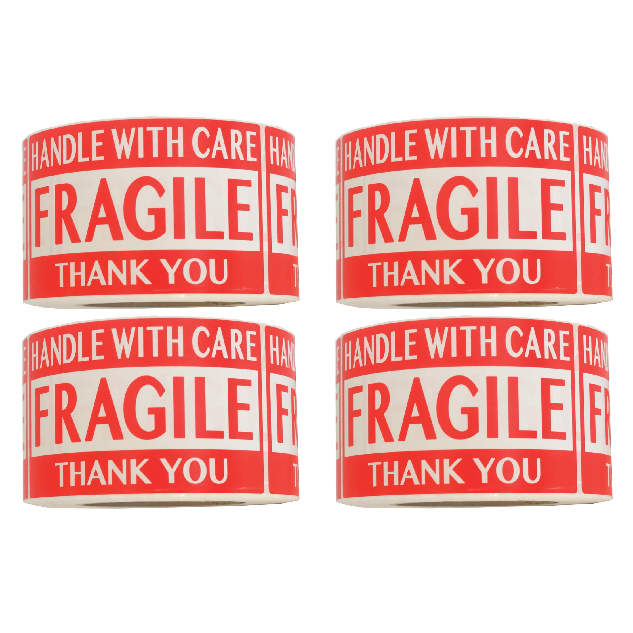 Infi-Touch Red "Fragile Handle with Care Thank You" 2x3 Semi Gloss ...
