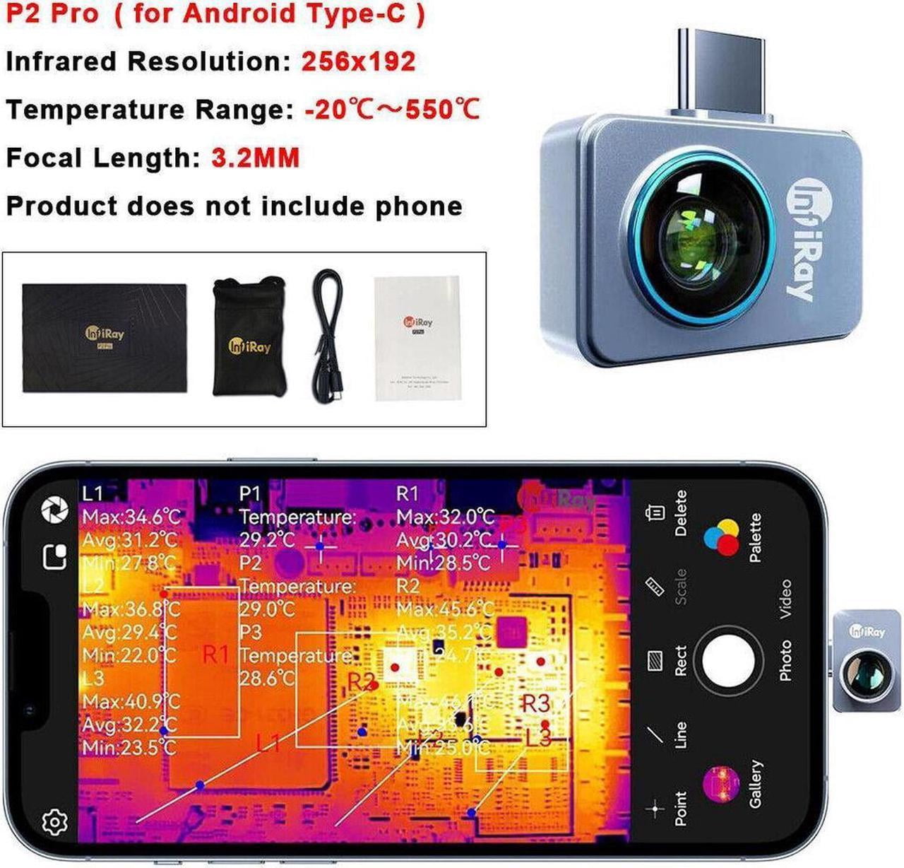 InfiRay P2 Pro Thermal Imager 256x192 IR High Resolution No Magnetic ...