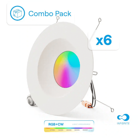 Infibrite 5 & 6 Inch Smart Recessed Light, Color Changing and Tunable ...