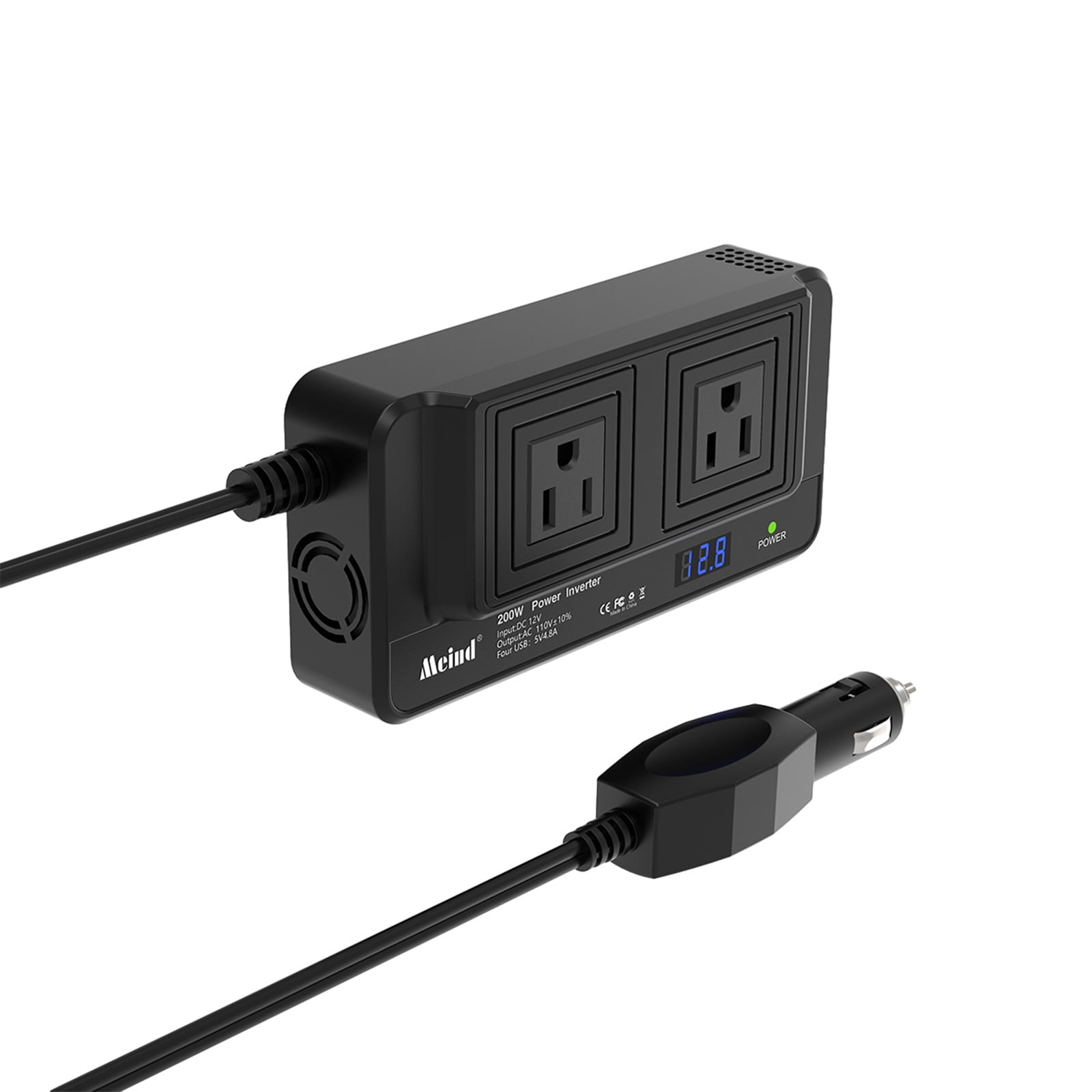 Infidev 200W Plug-in Inverter USA Socket Direct Current Car Mounted ...
