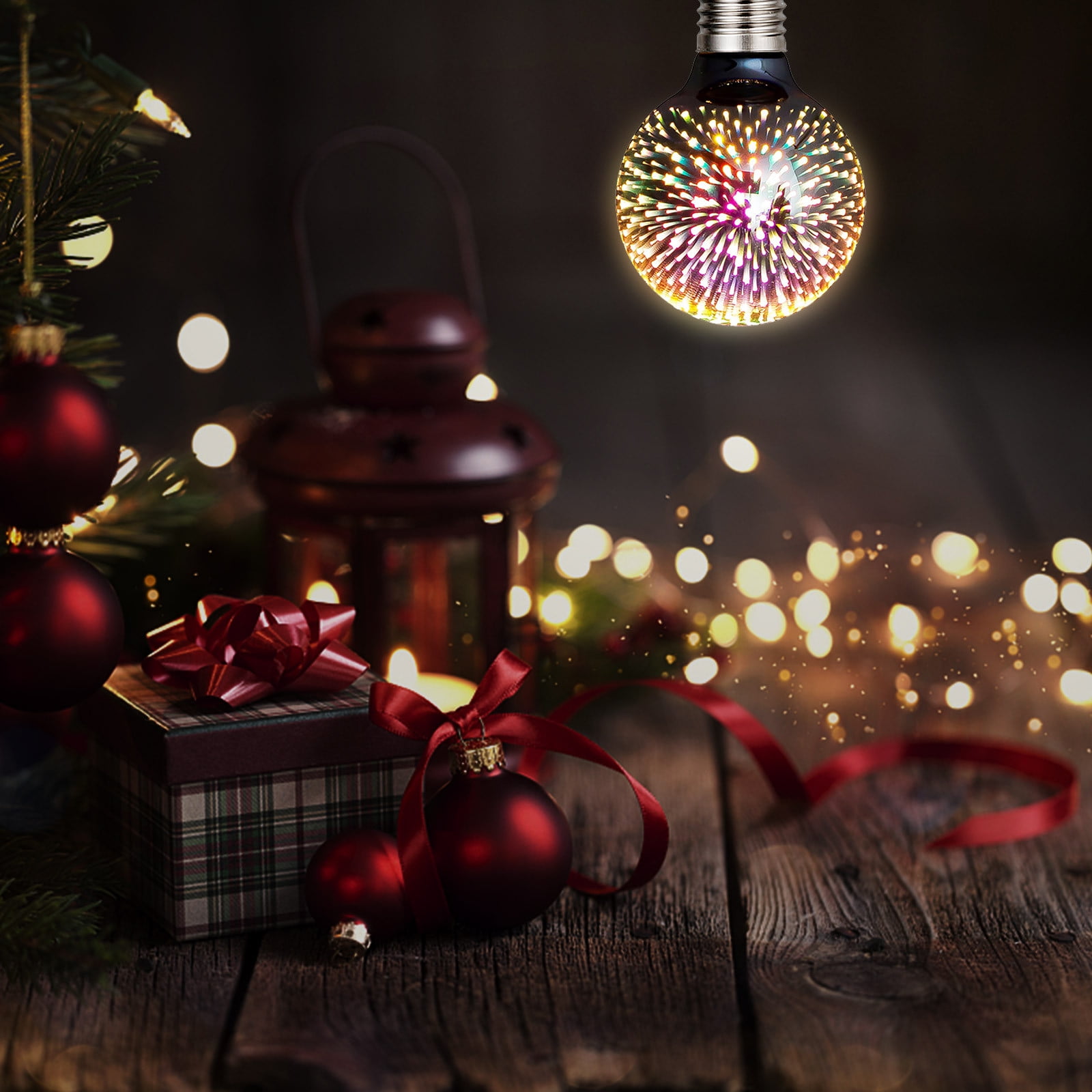 Infidev 3D Fireworks LED Bulb, Pyrotechnic Effect Decorative Lamp with ...