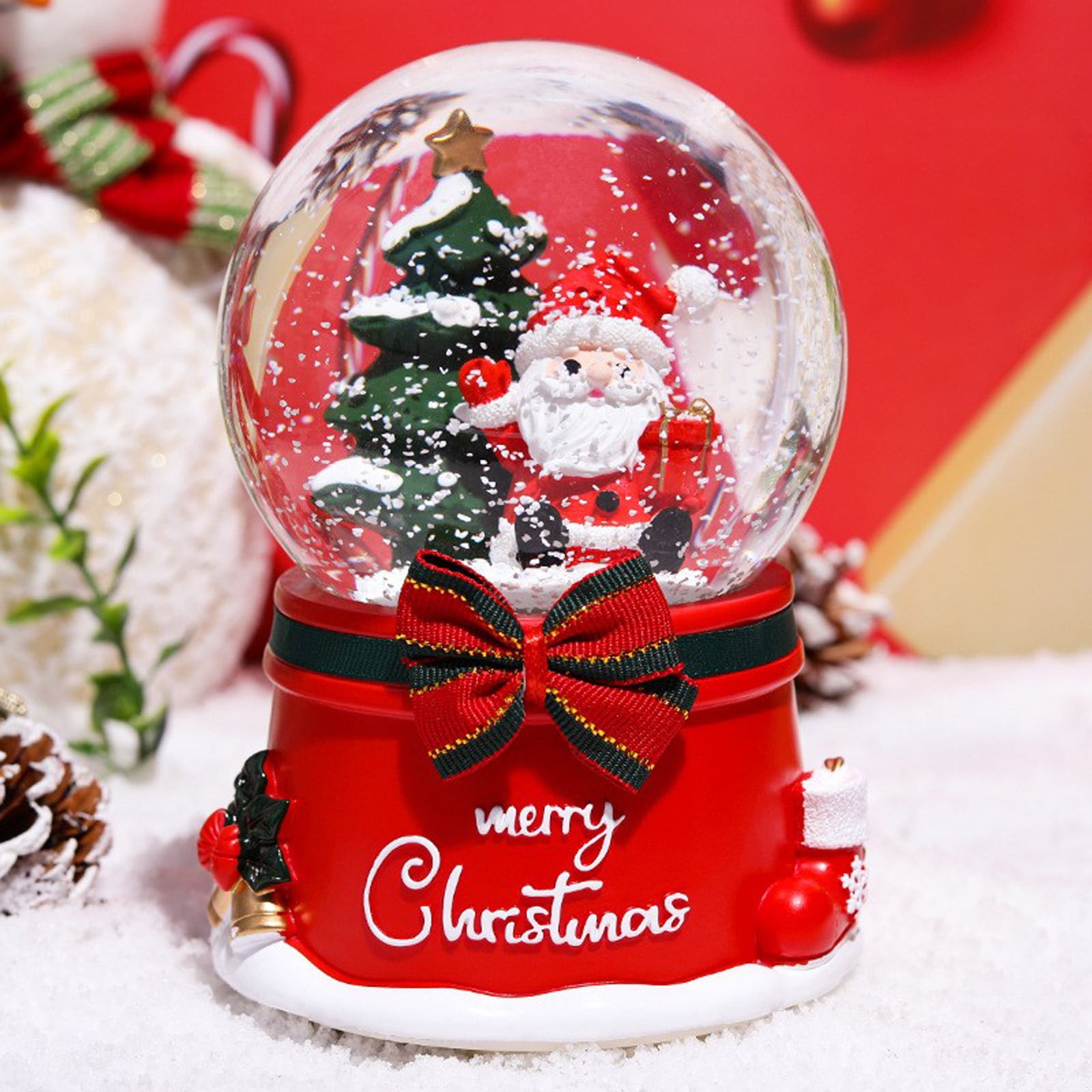 Infidev Christmas Snow Musical, Santa Claus Water Snow Globe with 5 ...