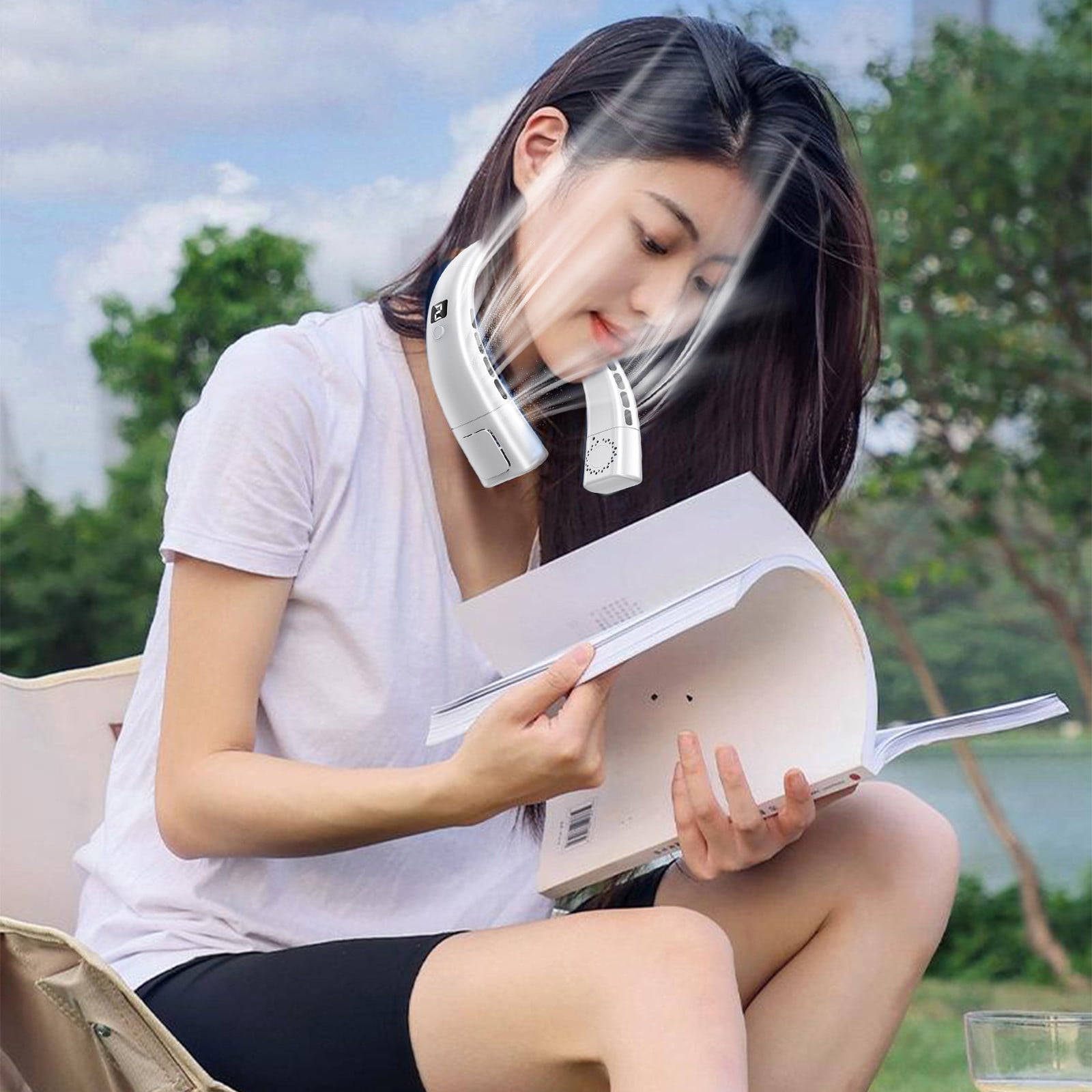 Infidev Portable Bladeless Hanging Fan with Adjustable Gooseneck ...