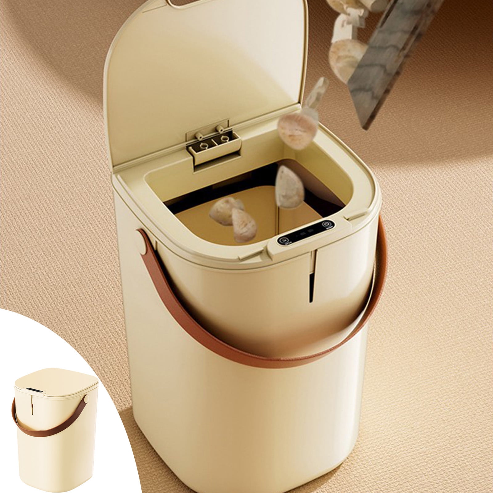 Infidev Smart Charging Kitchen Trash Can,Rectangle Garbage Bin with ...