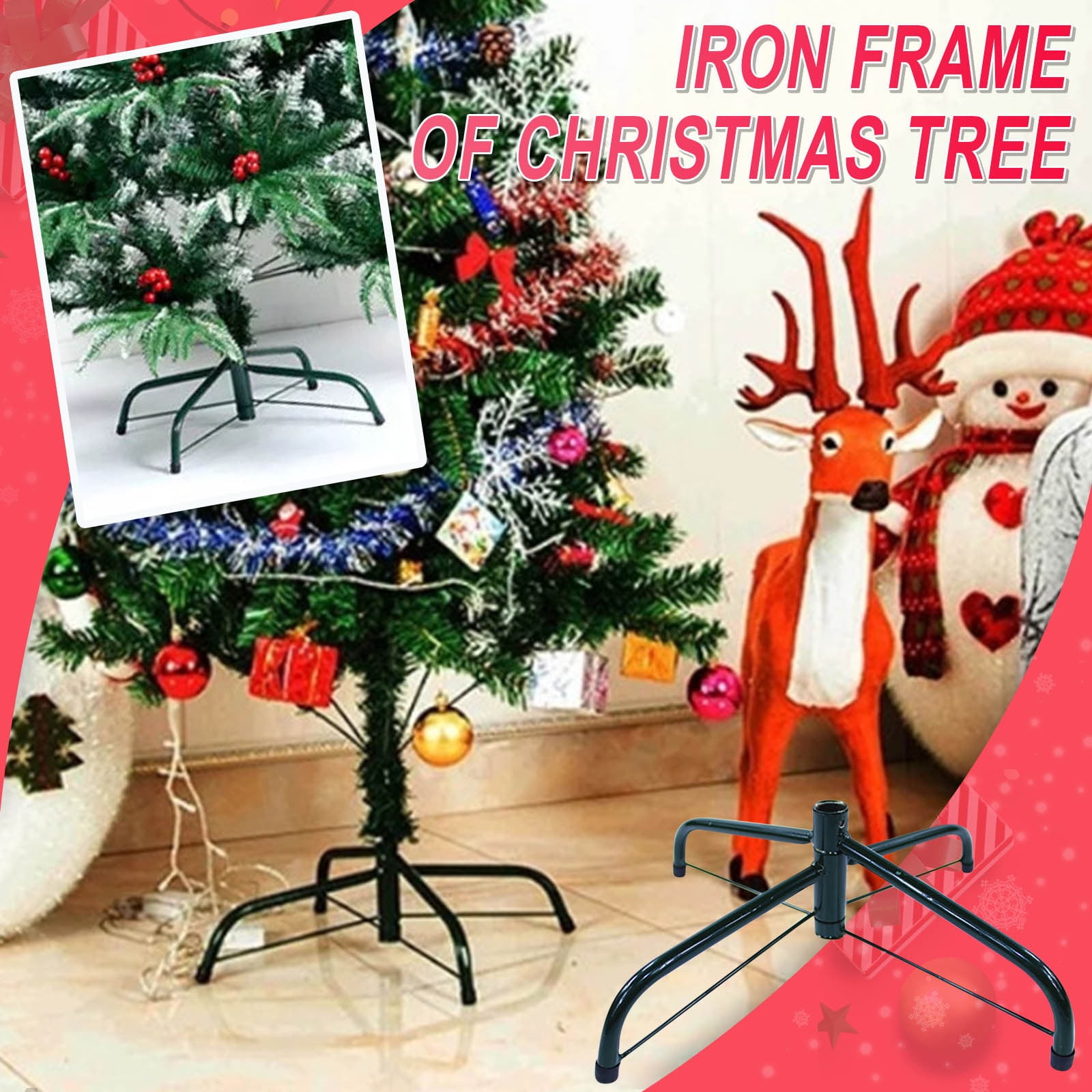 Infidev Sturdy Christmas Tree Stand for Artificial Trees Up to 6 Feet ...