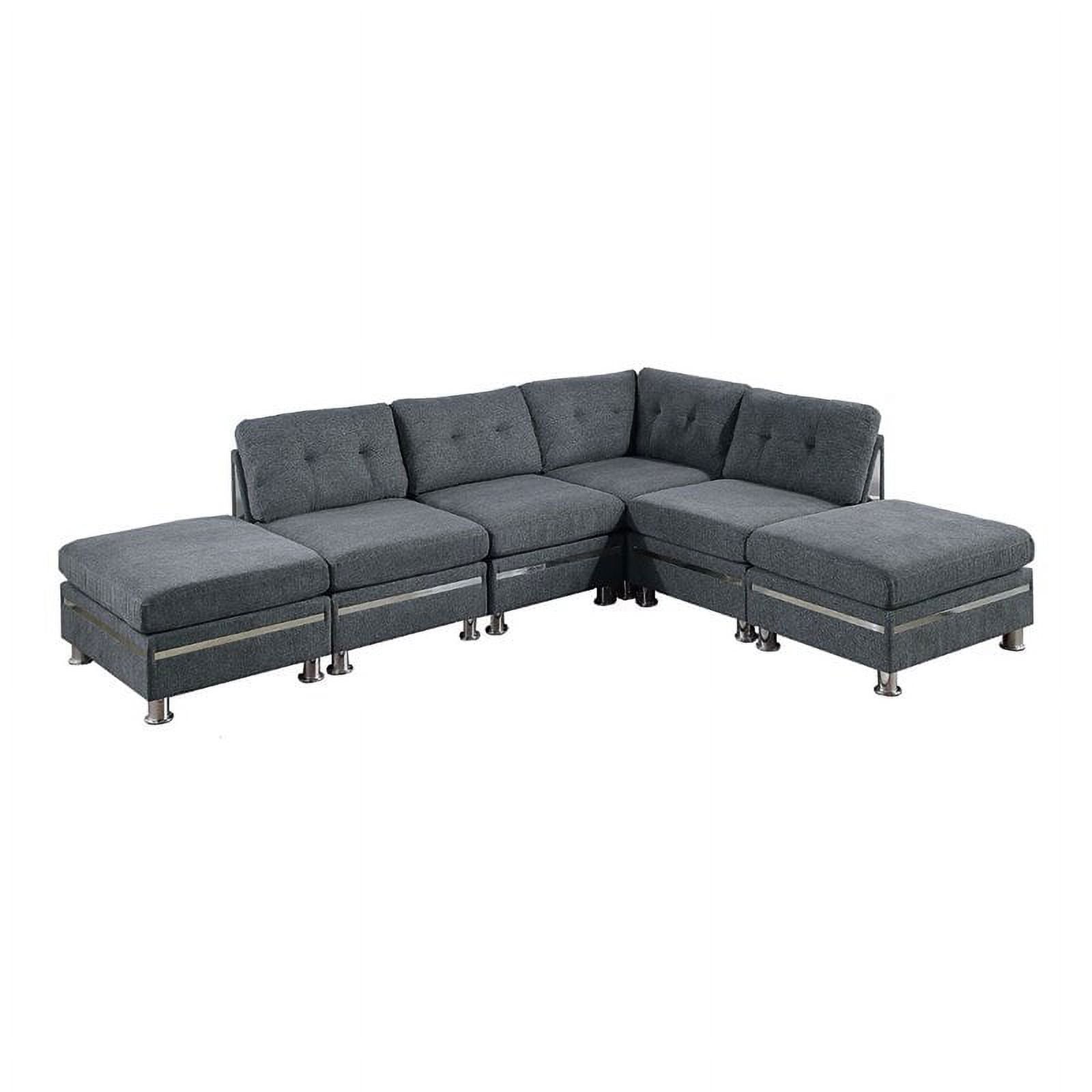 Infini Furnishings 6-piece 126"x96" Chenille Modular Sectional in ...