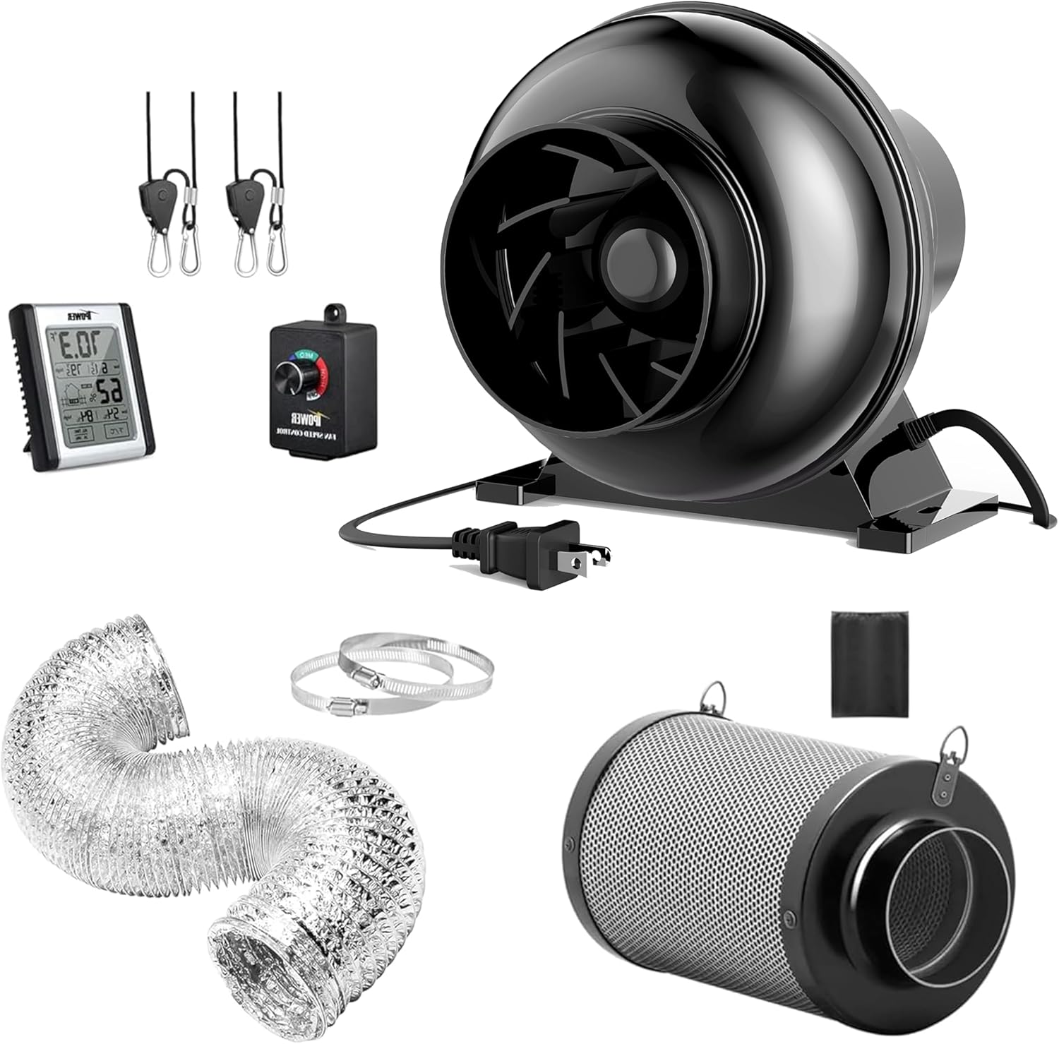 InfiniPower Greenhouse Ventilation Equipment, 4 Inch Inline Fan, Air ...