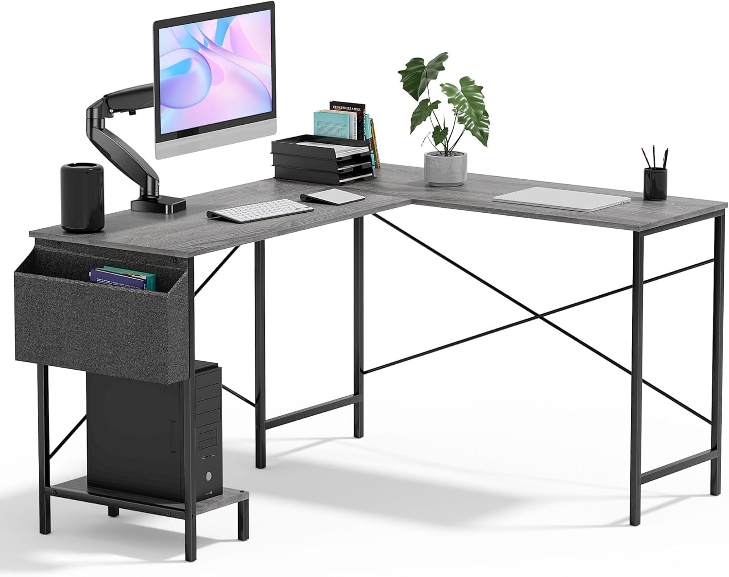 InfiniPower L Shaped Desk Gaming Computer 50 Inch Reversible Corner ...