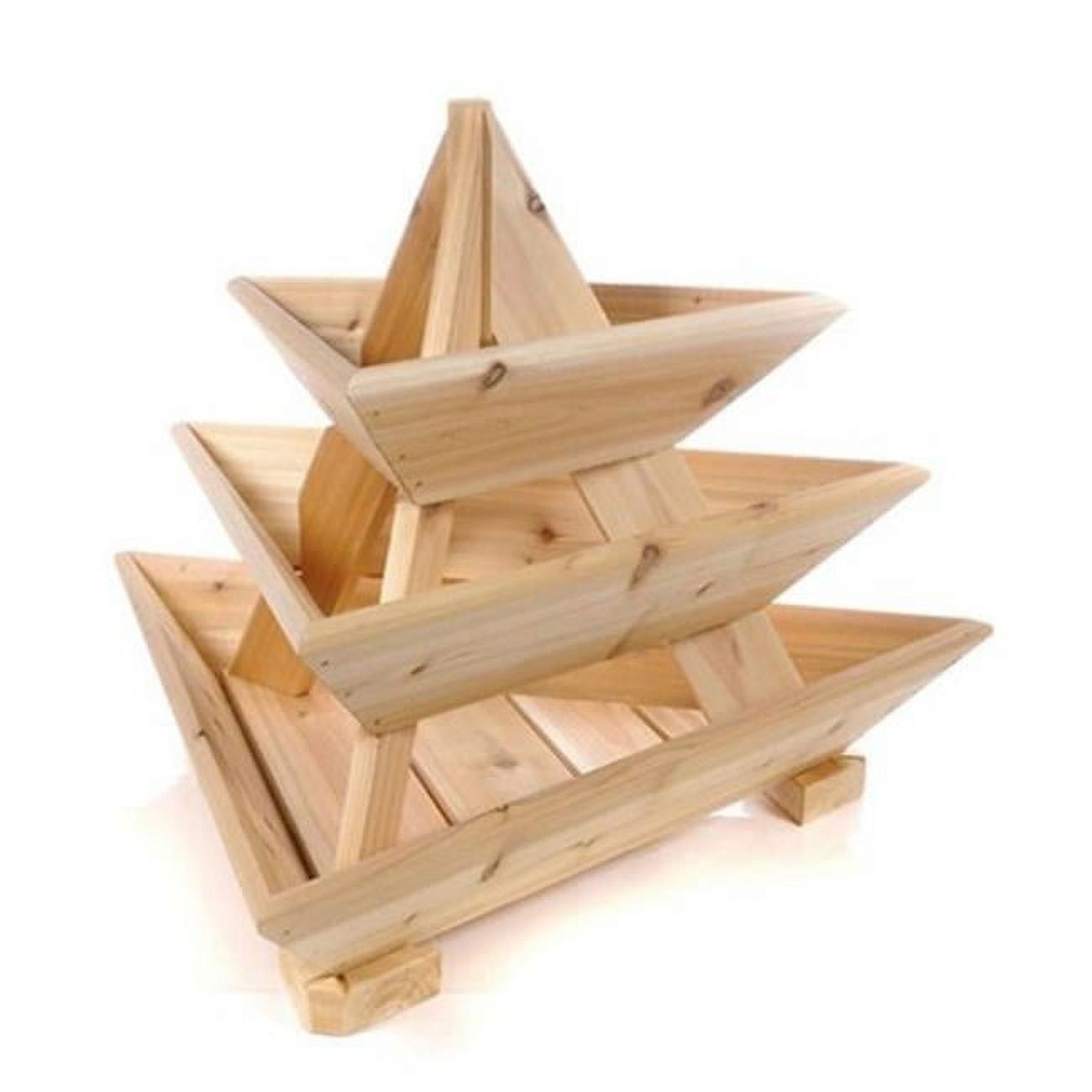 Infinite Cedar 3-Tier Trio Plant Pyramid - Natural Cedar - 35 x 35 x 24 ...