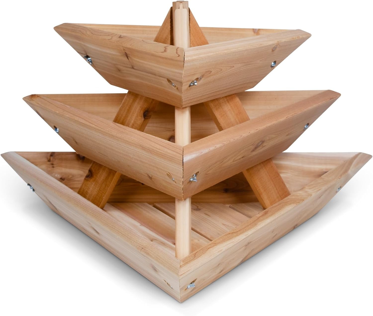 Infinite Cedar Pyramid Planter for Herbs, Flowers, and Vegetables (3 ...
