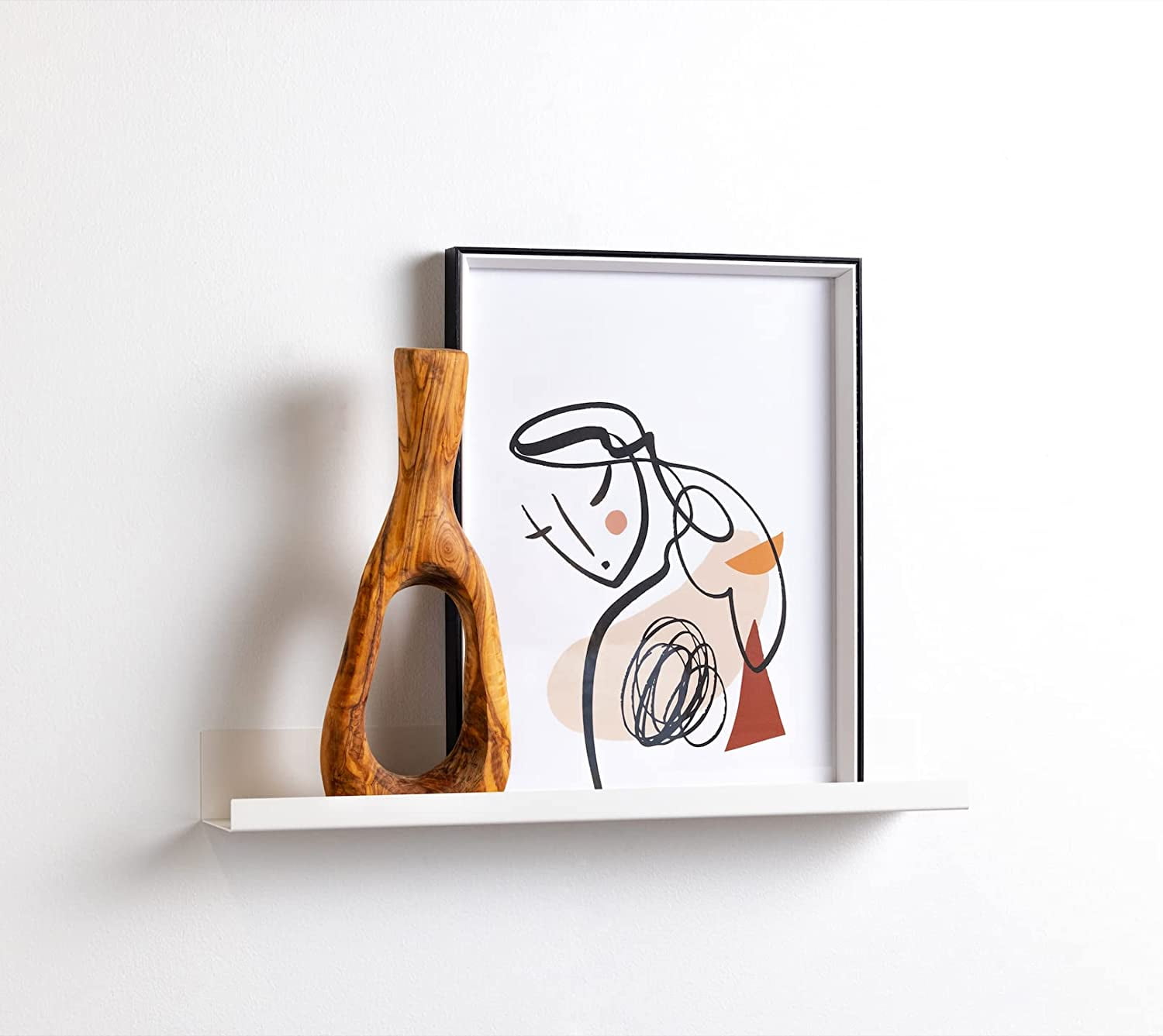Infinite Design 24" Metal Floating Wall Shelf | Modern White Powder ...