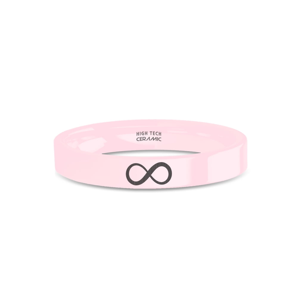Infinite Math Symbol Laser Engraved Pink Ceramic Wedding Ring, 4mm ...