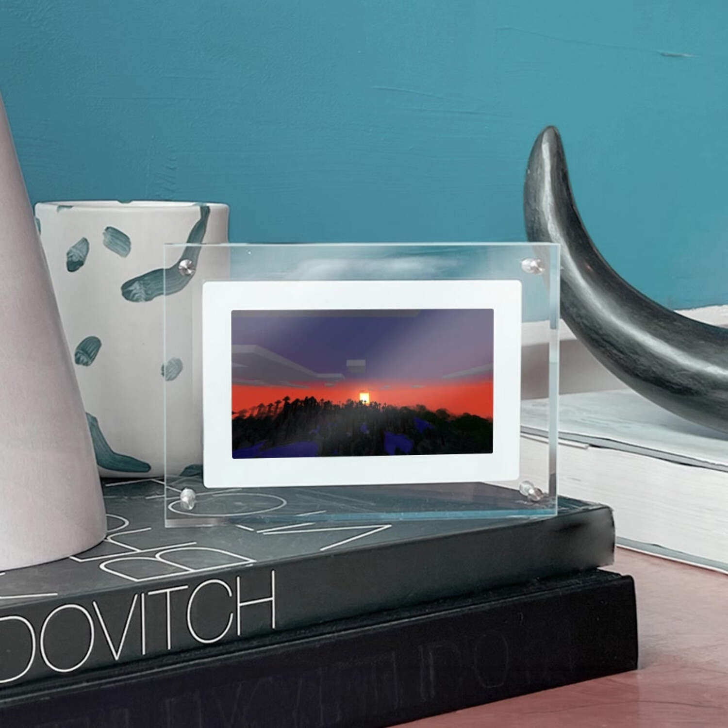 Infinite Objects | Voxel Sunset | Pixel Video Game Canvas | Handcrafted ...